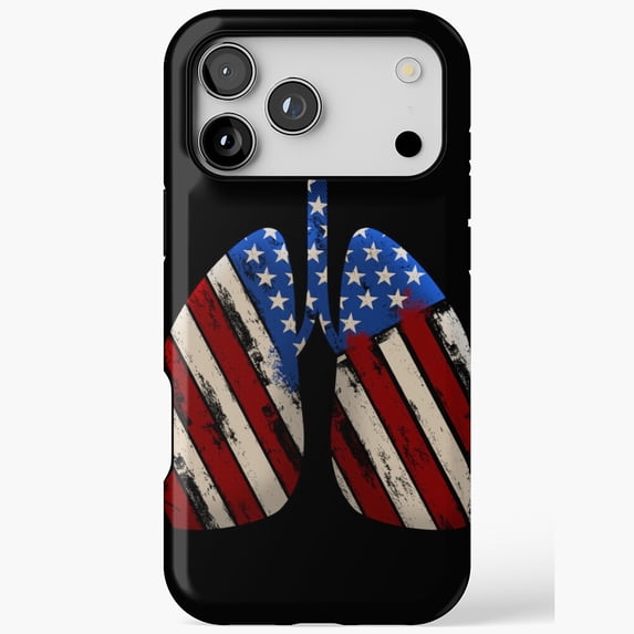 Flag Lungs Medical Anatomy Concept for iPhone Case 11 through 17 Pro ...