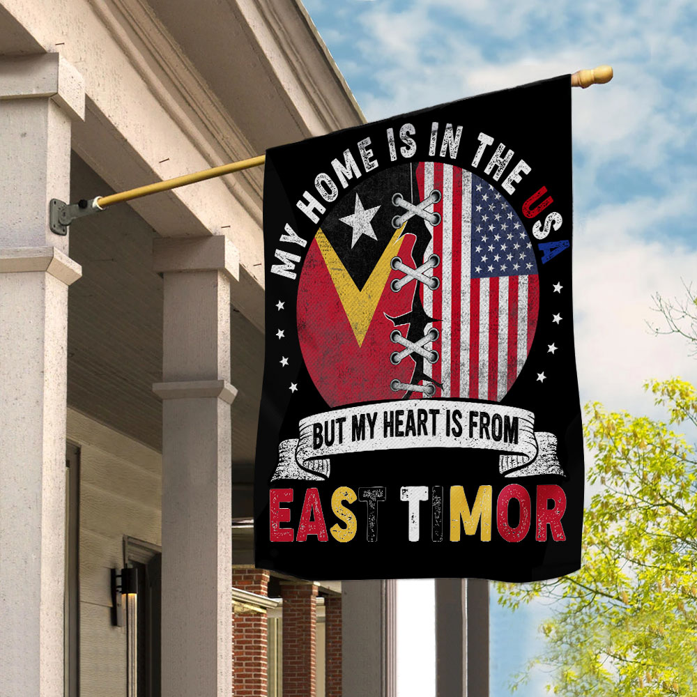 Flag-Made in America with East Timorese Parts East Timor U.S.A ...