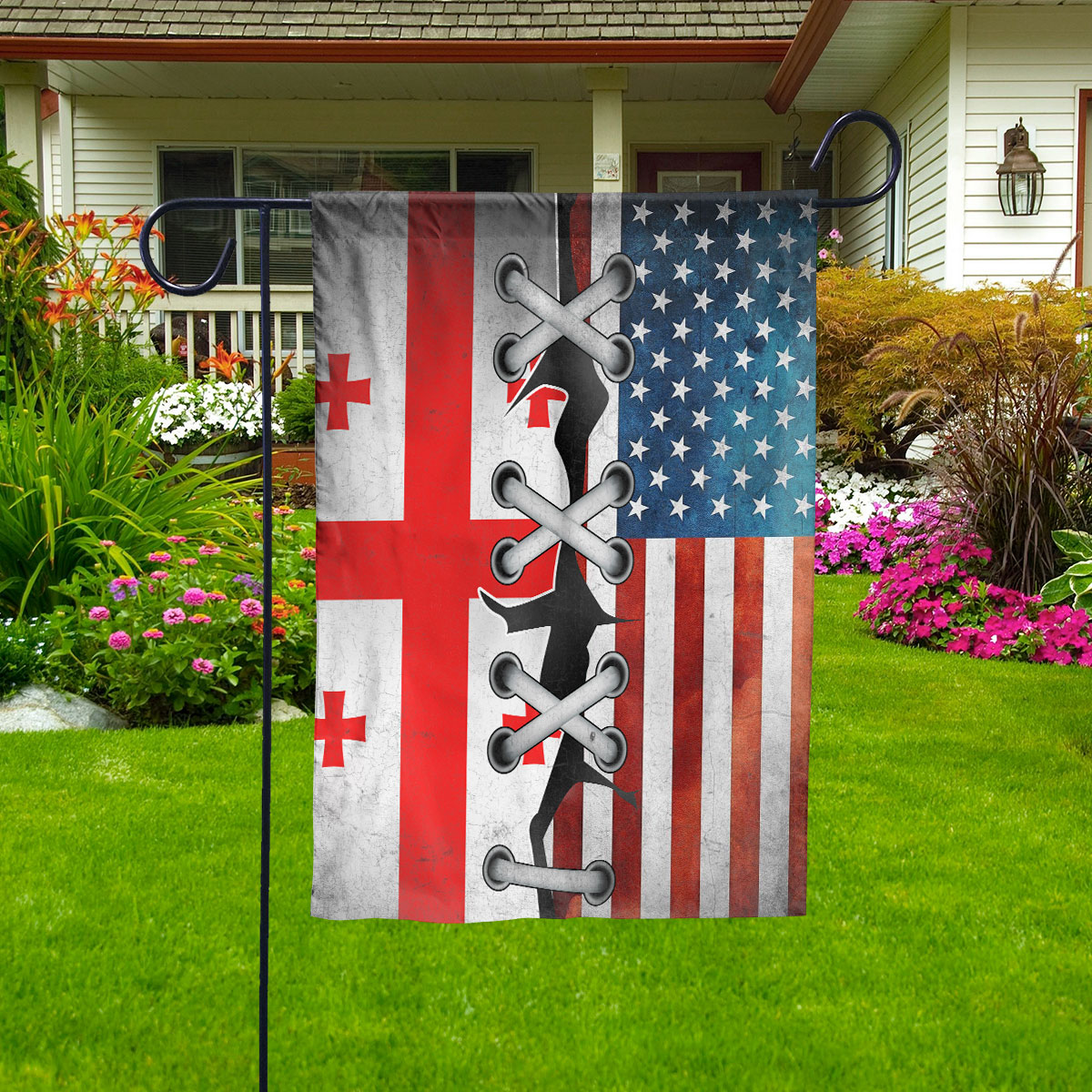 Flag Made In America With Georgian Parts Georgian American Friendship ...