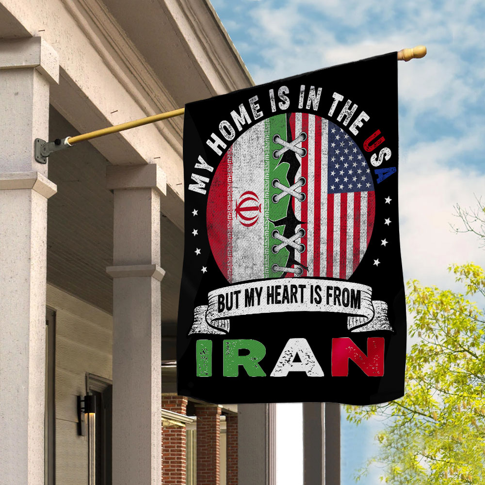 Flag-Made in America with Iranian Parts Iran U.S.A Friendship American ...