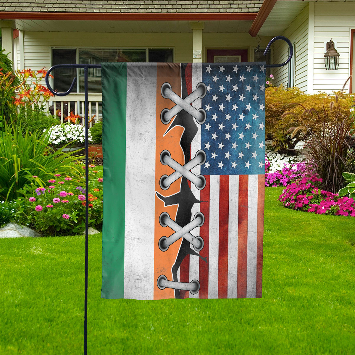 Flag Made In America With Irish Parts Irish American Friendship Root ...