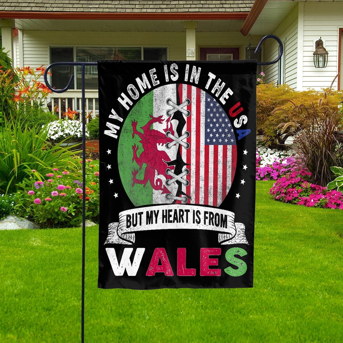Flag-Made in America with Welsh Parts Wales U.S.A Friendship American ...