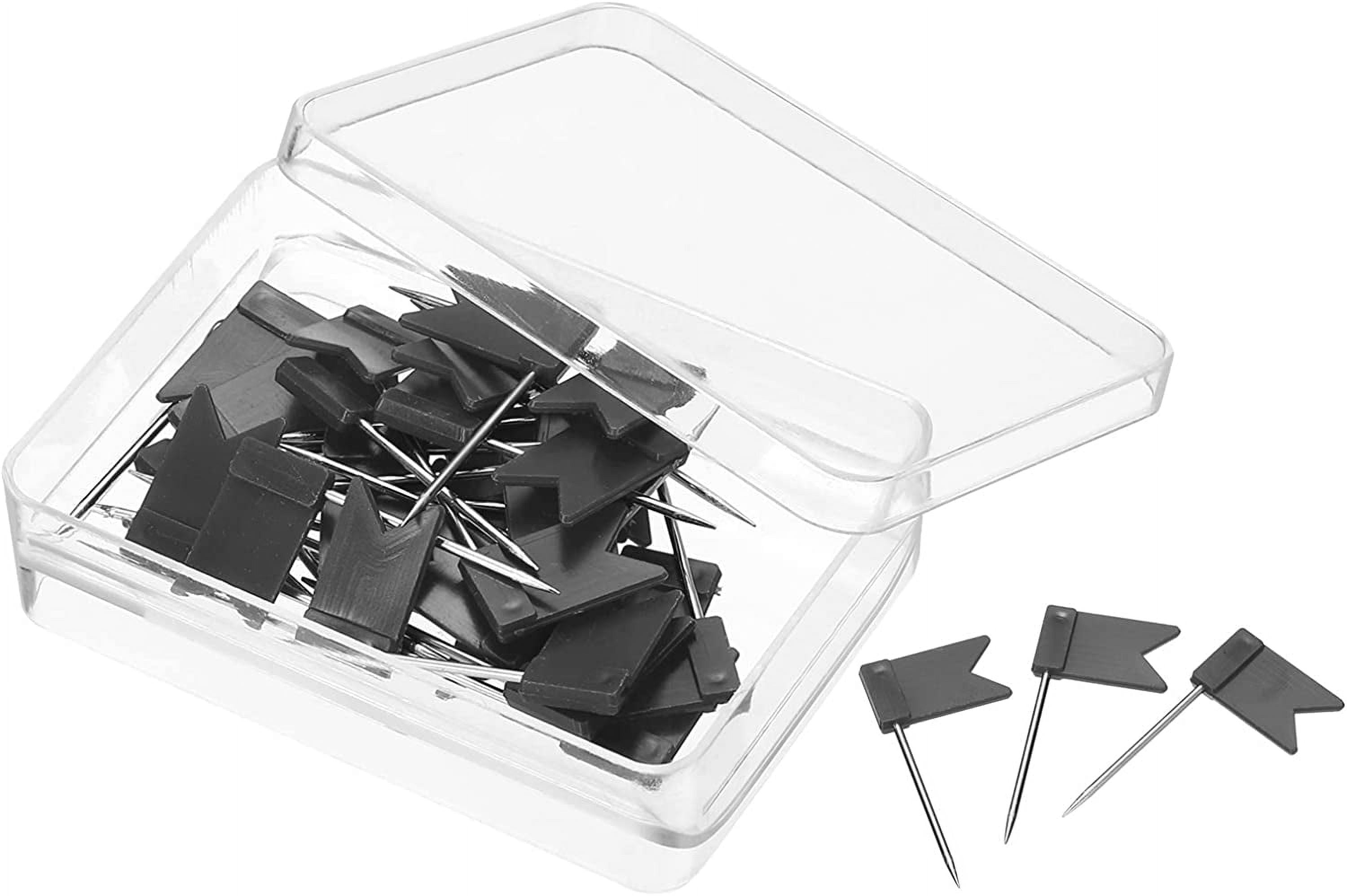 Flag Map Push Pins, 60 Pack Plastic Head Steel Point Travel Maps Tacks ...