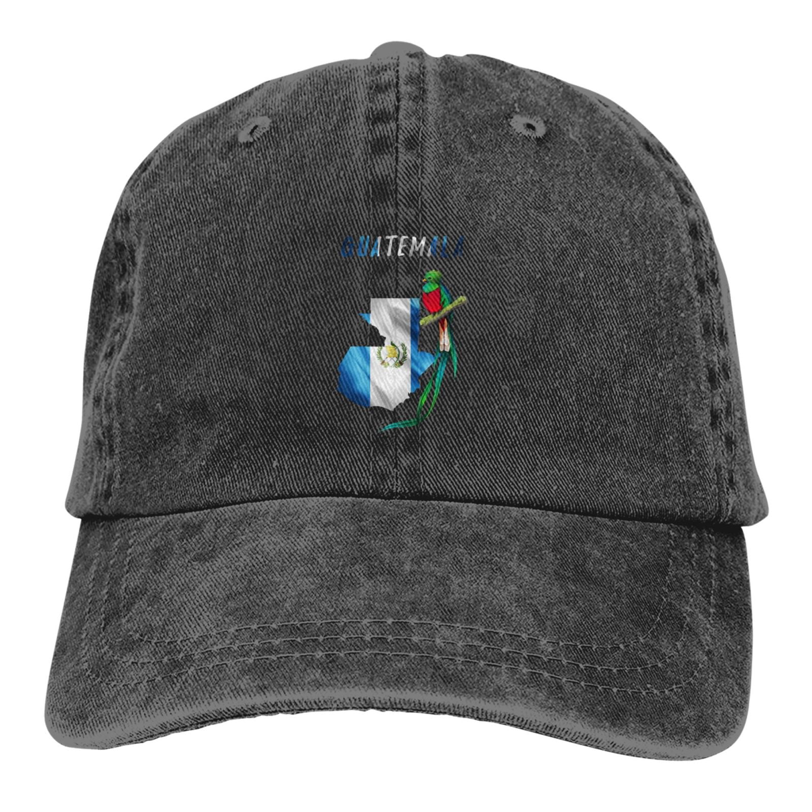 Flag Map and Quetzal Bird of Guatemala 1 Denim Baseball Cap, Golf Dad ...