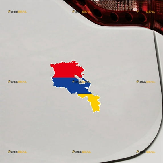 Flag Map of Armenia Sticker Decal Vinyl - 2 Pack Reflective 6" - For ...