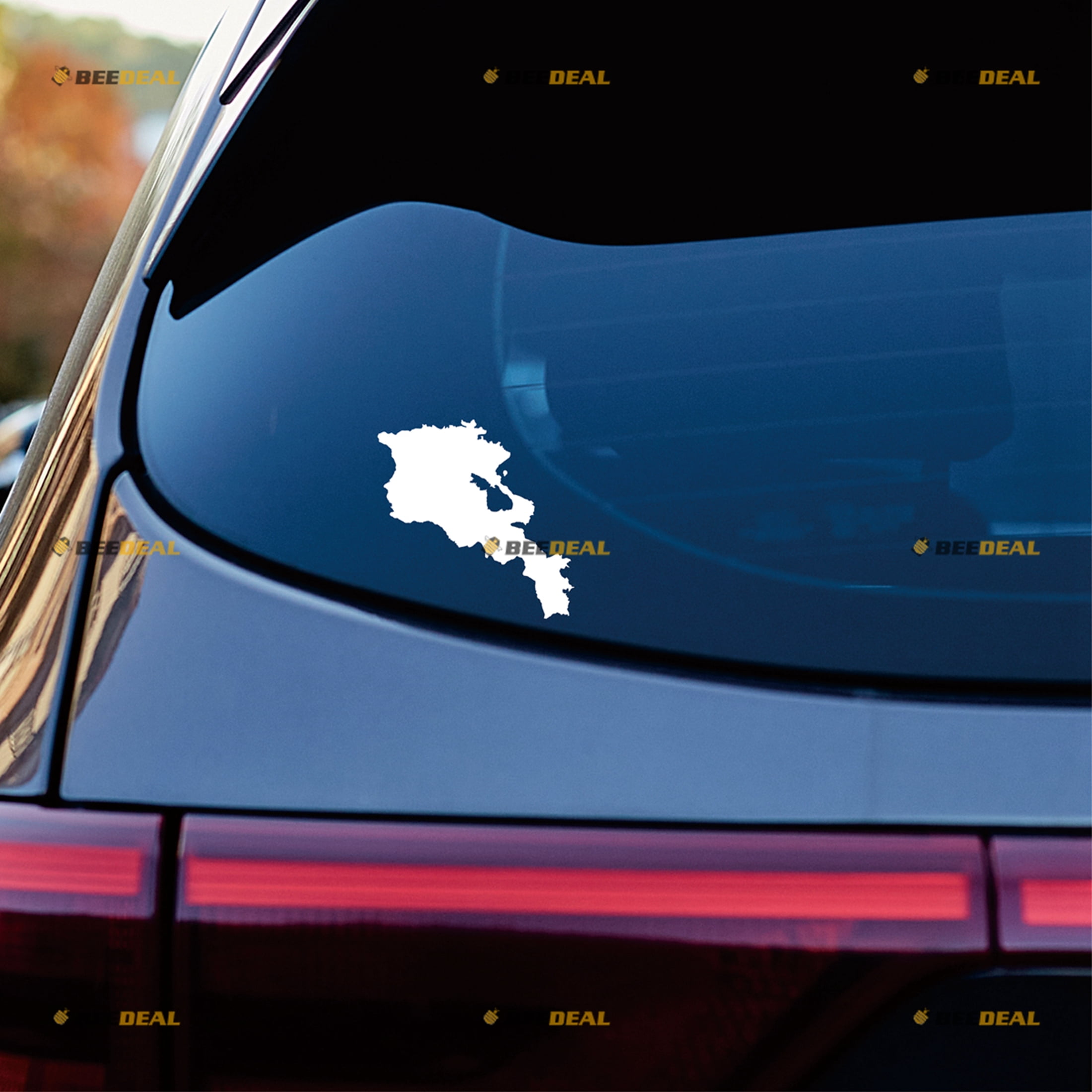 Flag Map of Armenia Sticker Decal Vinyl - 2 Pack White 4" - For Car ...