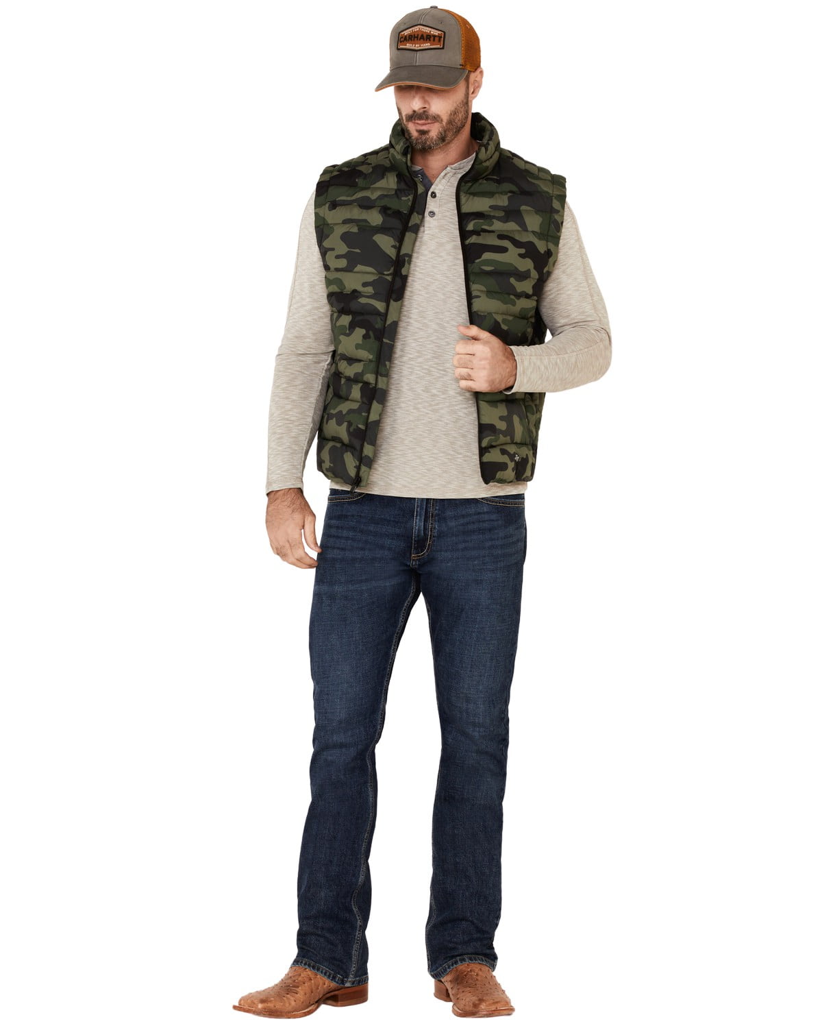 Flag Men's And Anthem Green Erieville Camo Print Puffer Vest Green ...