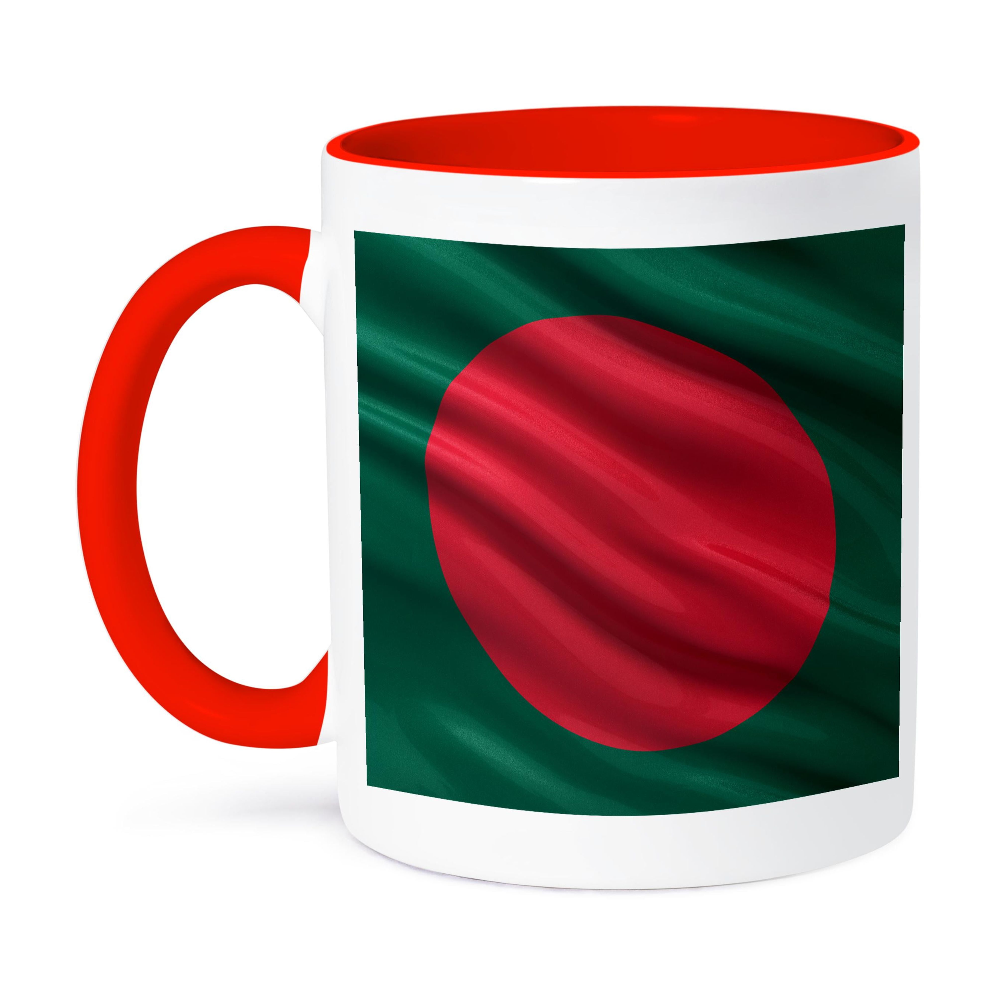 Flag Of Bangladesh Waving In The Wind, 11oz Two-Tone Red Mug - Walmart.com