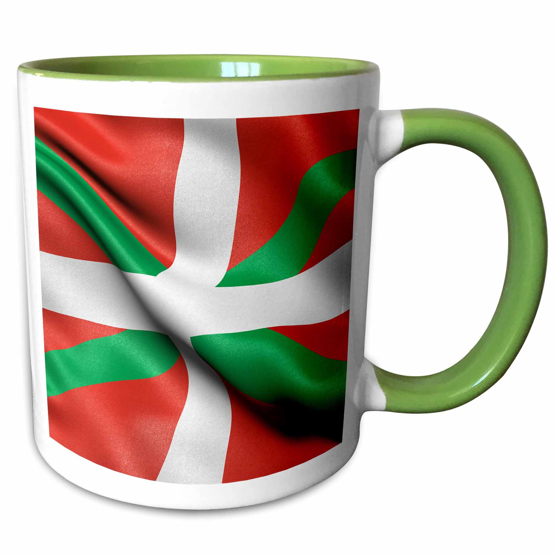 3drose, Flag of Basque Country Waving in the Wind, 11oz Two-tone Green ...