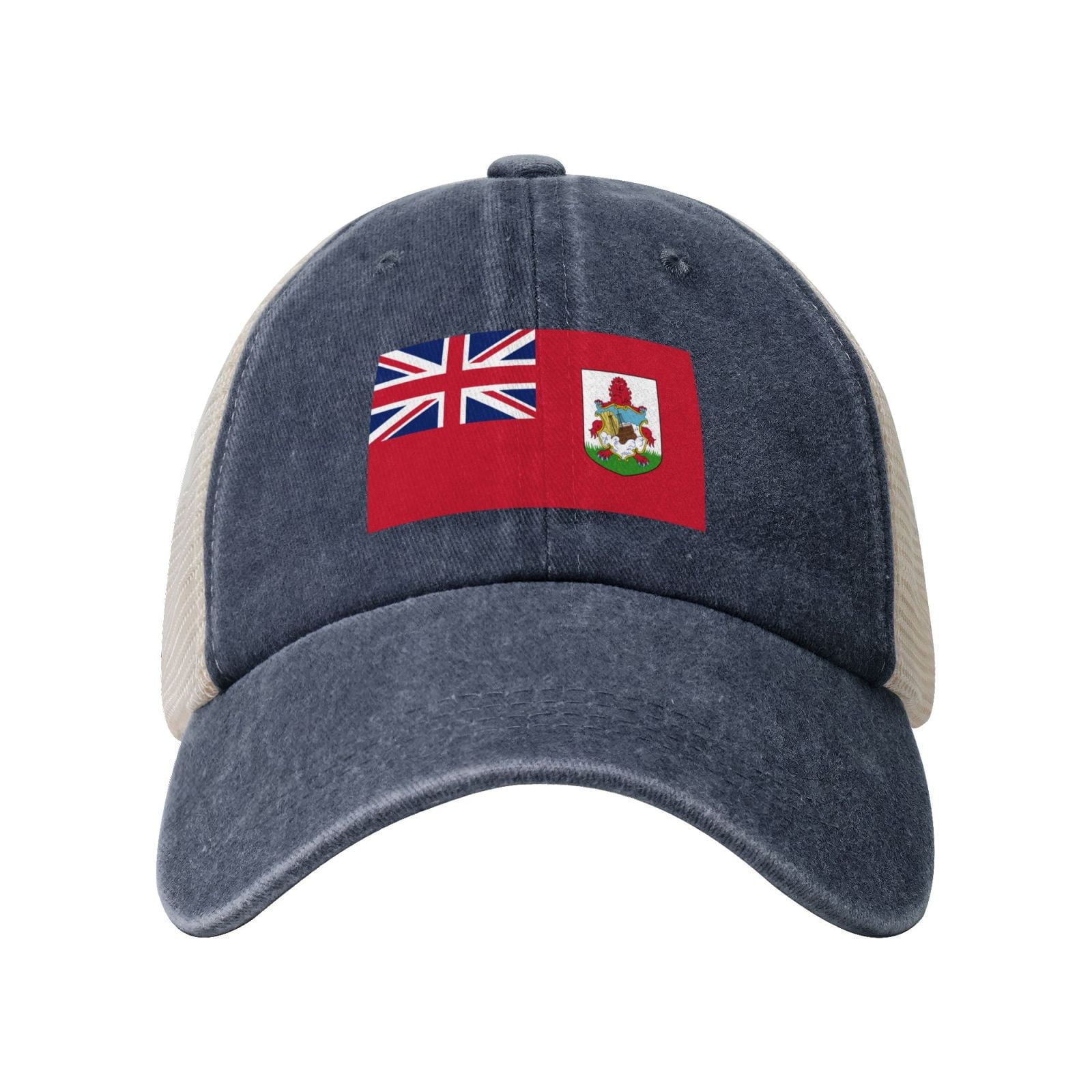 Flag Of Bermuda Unisex Cowboy Mesh Baseball Cap Adjustable Vintage ...