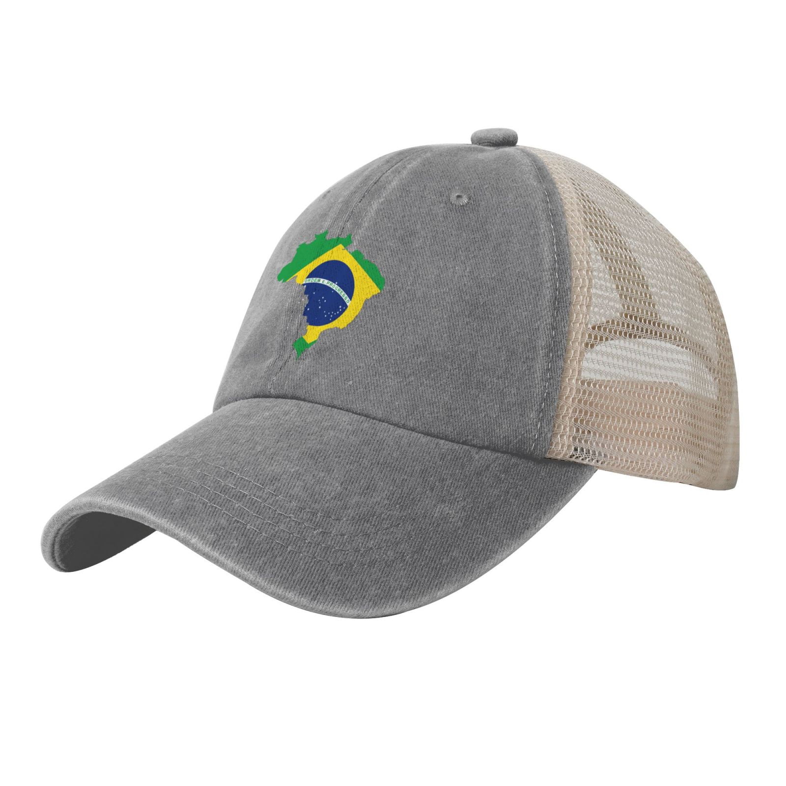 Flag Of Brazil Baseball Cap Trucker Hat For Men Women Adjustable ...