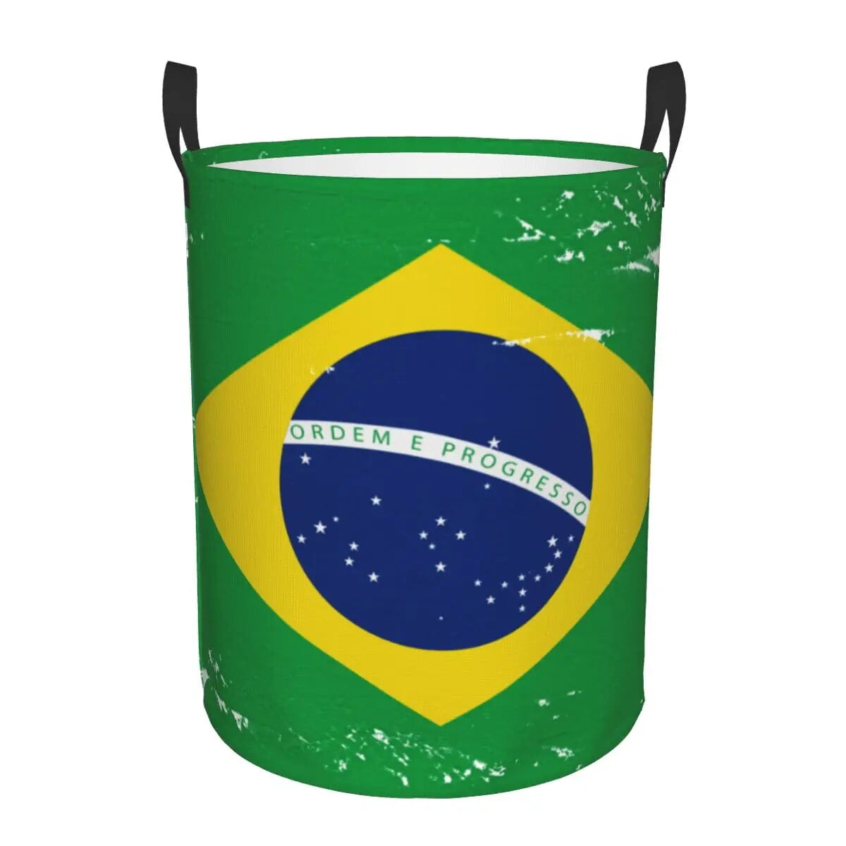 Flag Of Brazil Football Laundry Basket Foldable Brazilian Proud Clothes ...
