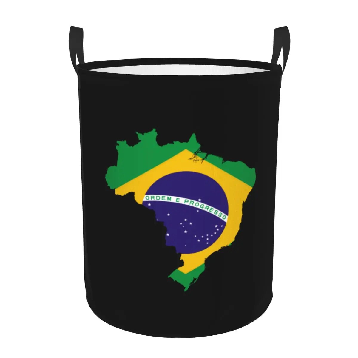 Flag Of Brazil Football Laundry Basket Foldable Brazilian Proud Clothes ...