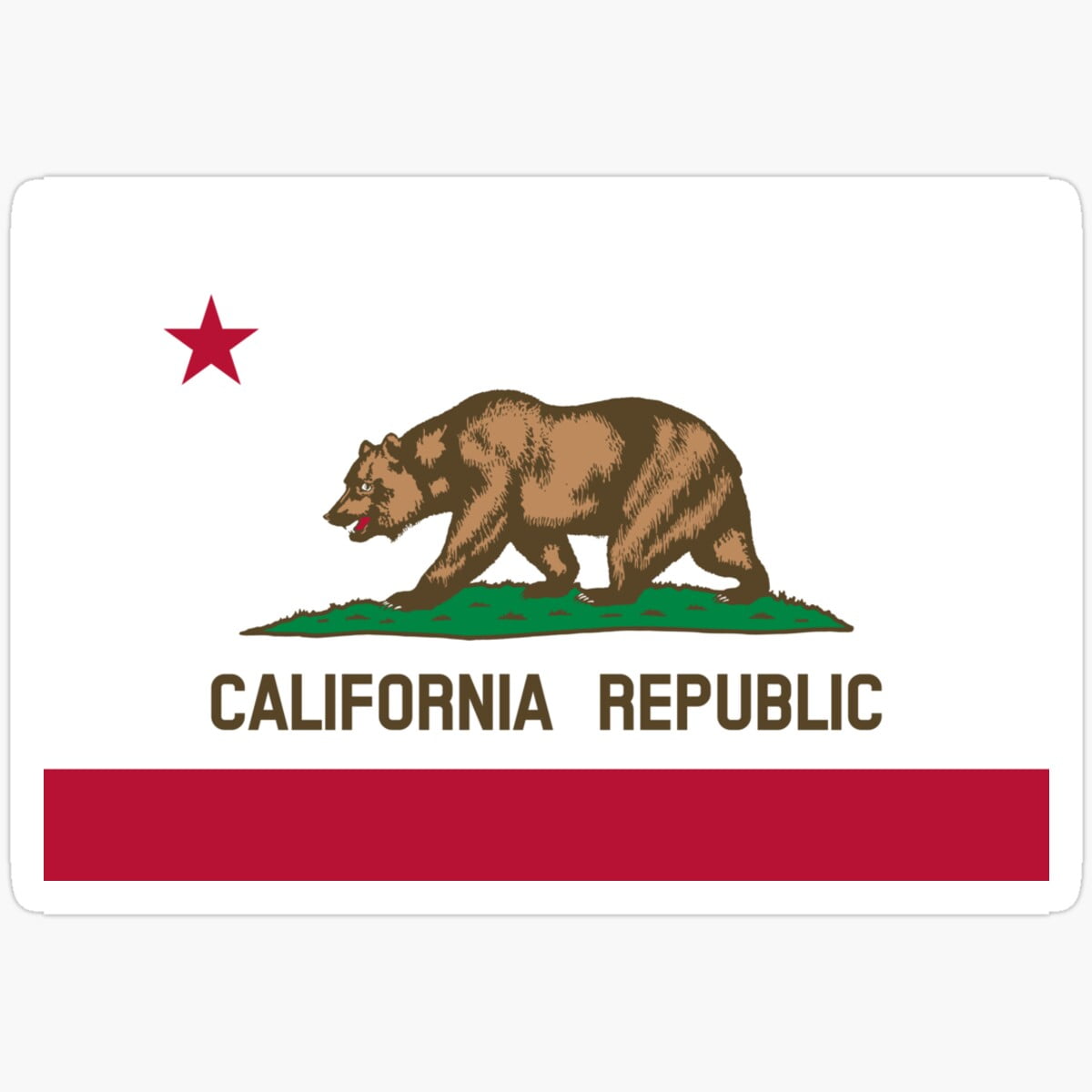 Flag Of California Sticker. Gift For You - Decorate Laptops, Water ...