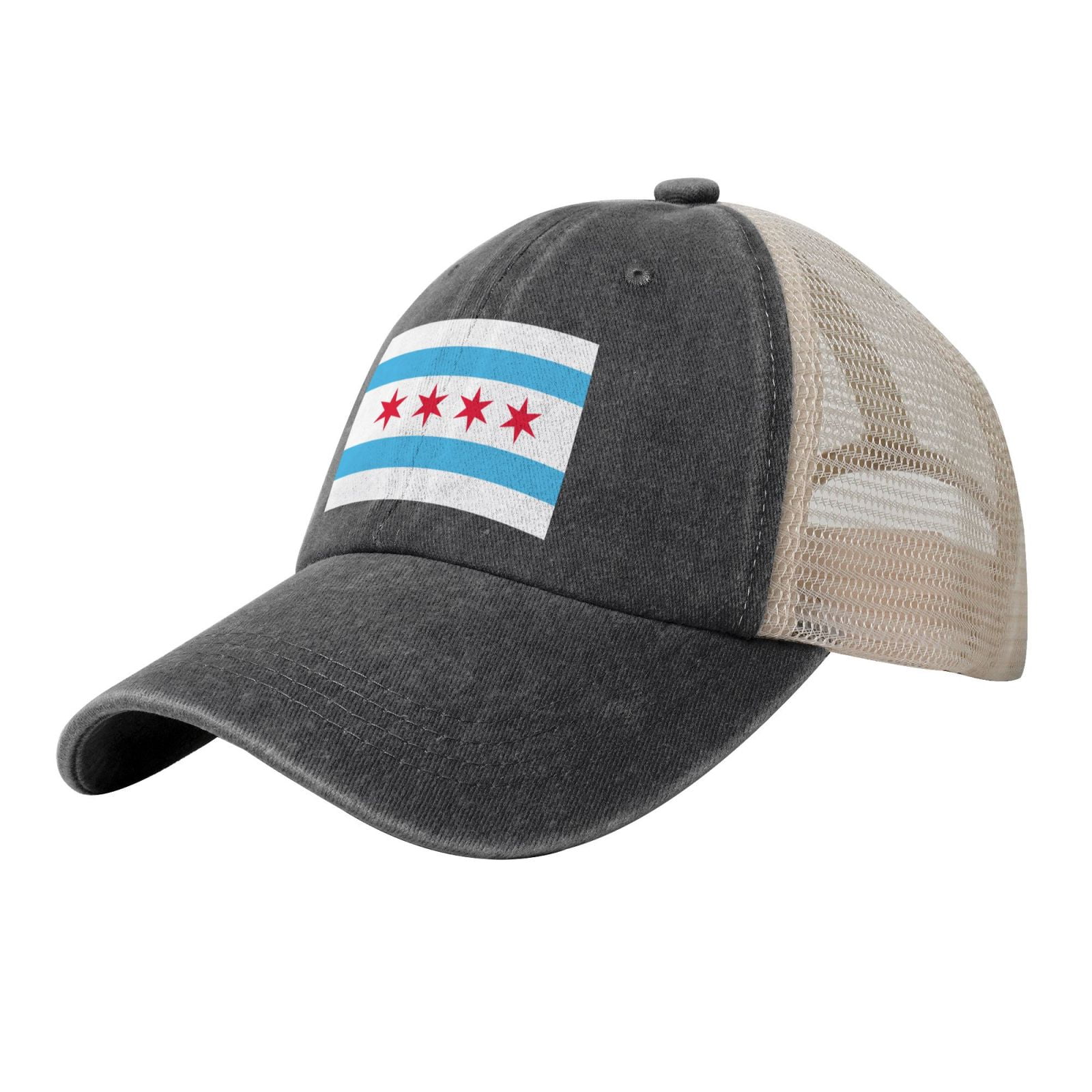 Flag Of Chicago Baseball Cap Trucker Hat For Men Women Adjustable ...