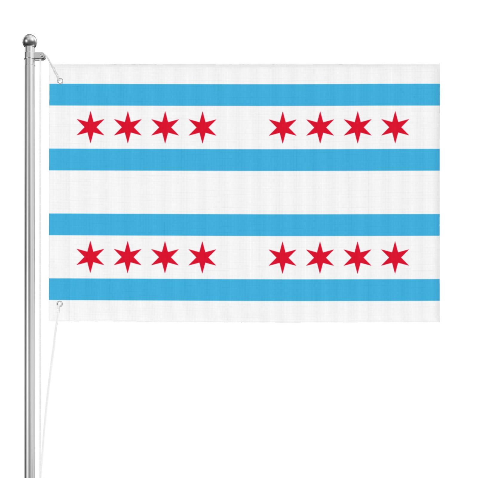 Flag Of Chicago Flag Double Sided Flag 2x3ft For Home/Company/Indoor ...
