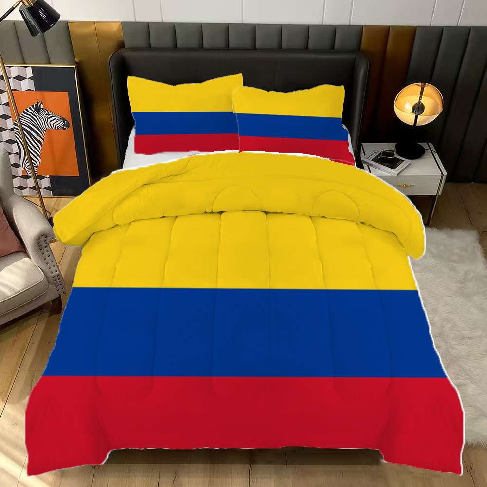 Flag Of Colombia Comforter Set Full Size Bedding Set For Travl Bedroom ...