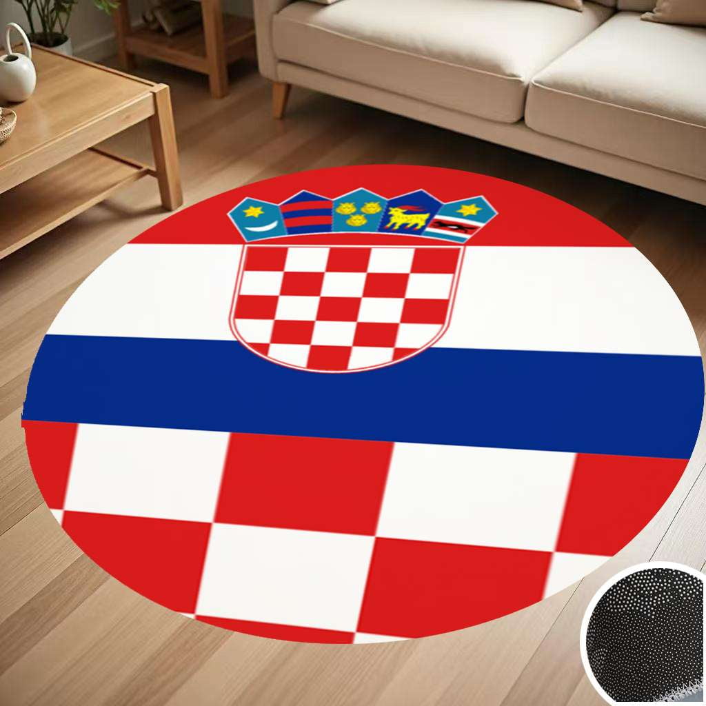 Flag Of Croatia At The UN Round Carpet Living Room Bedroom Home ...