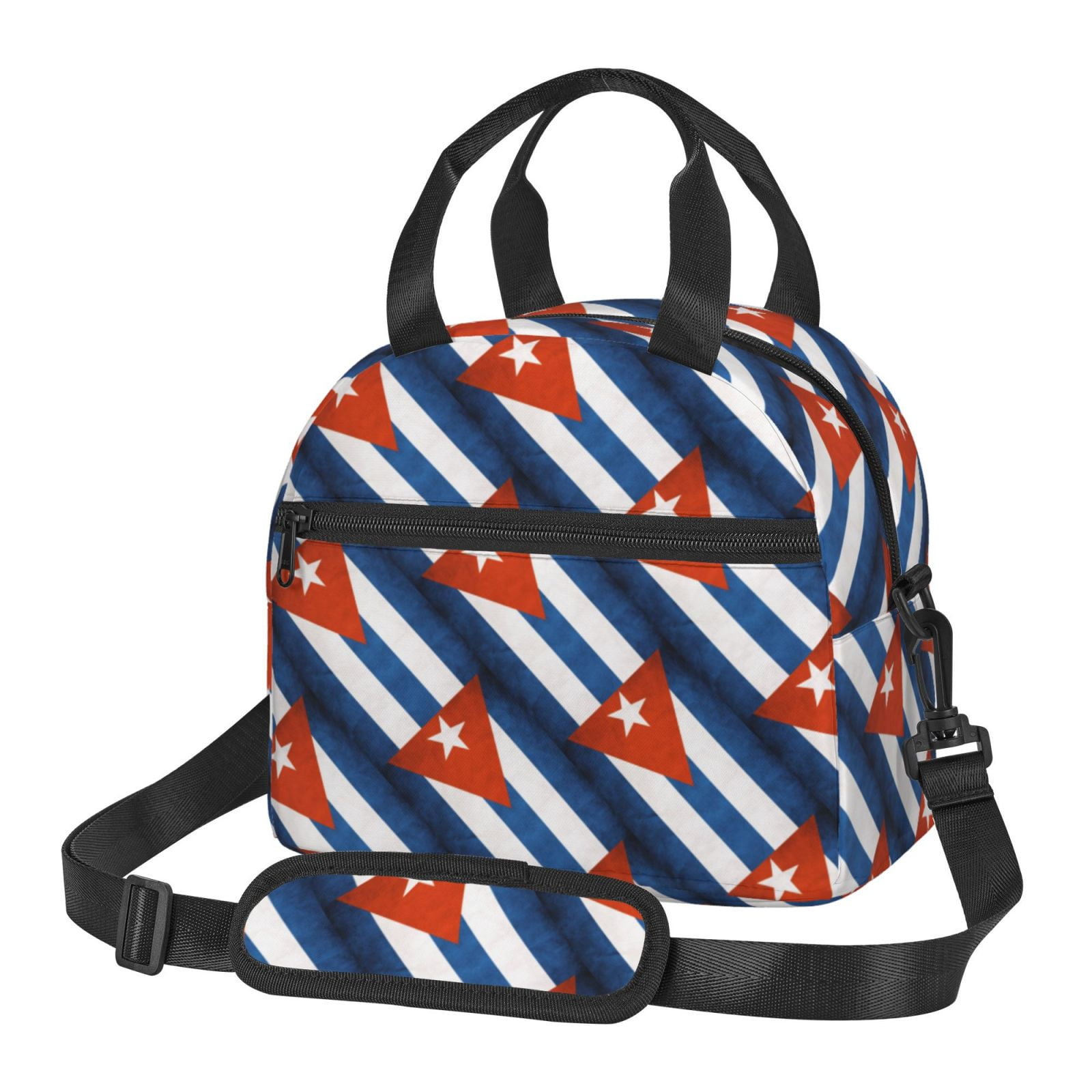 Flag Of Cuban Insulated Adults Lunch Bag with Removable Shoulder Strap ...
