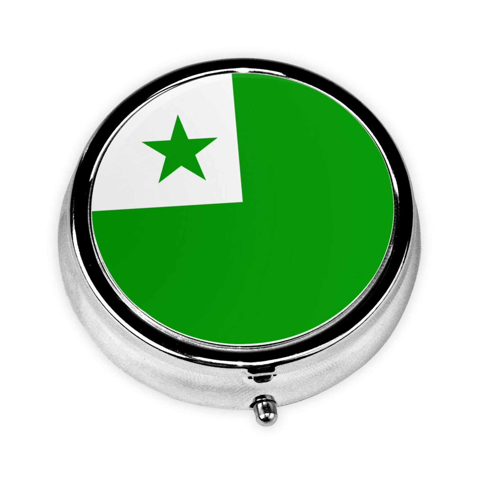 Flag Of Esperanto Round Pill Box Small Pill Case For Purse Pocket ...