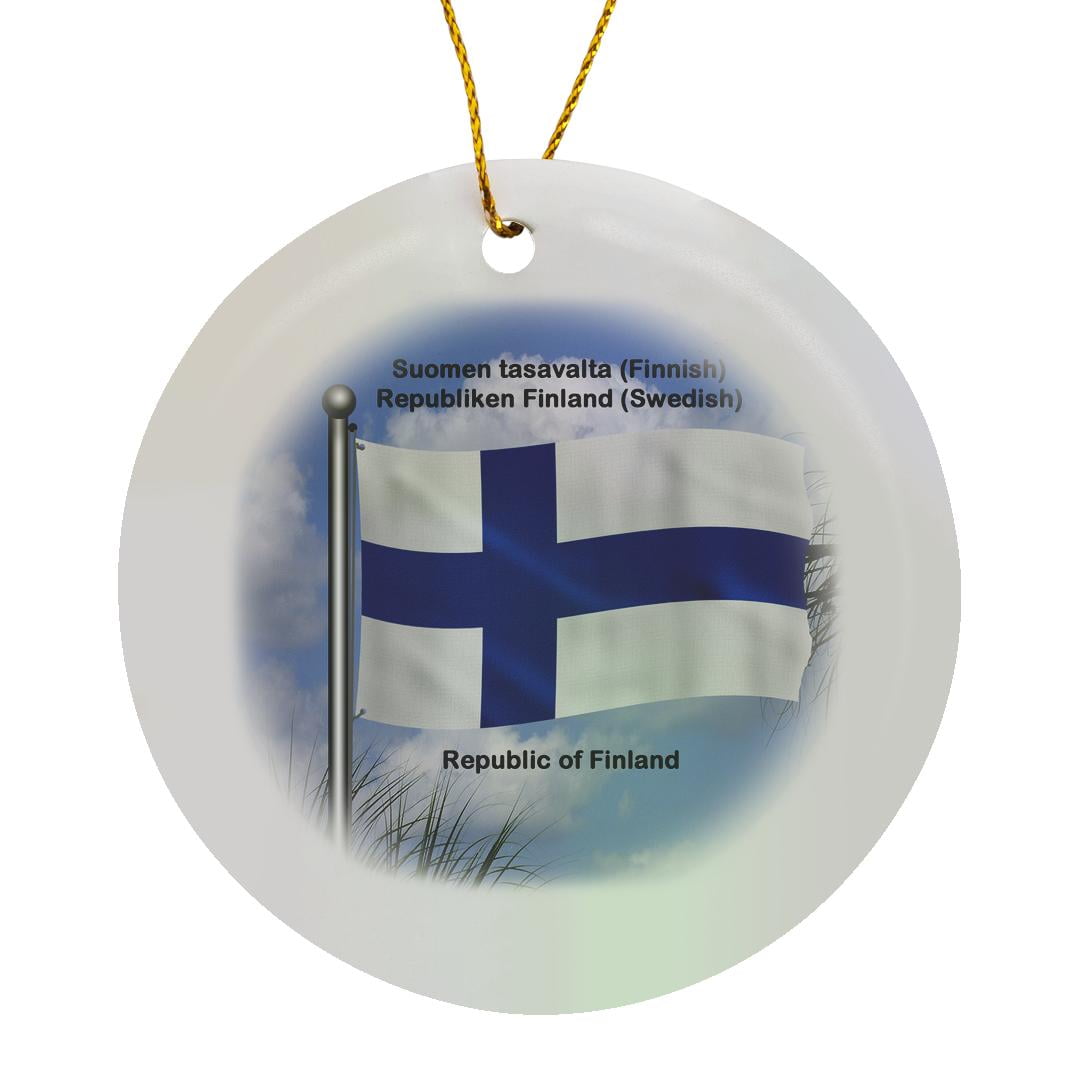 3drose, Flag of Finland Waving Against Sky with Republic of Finland ...