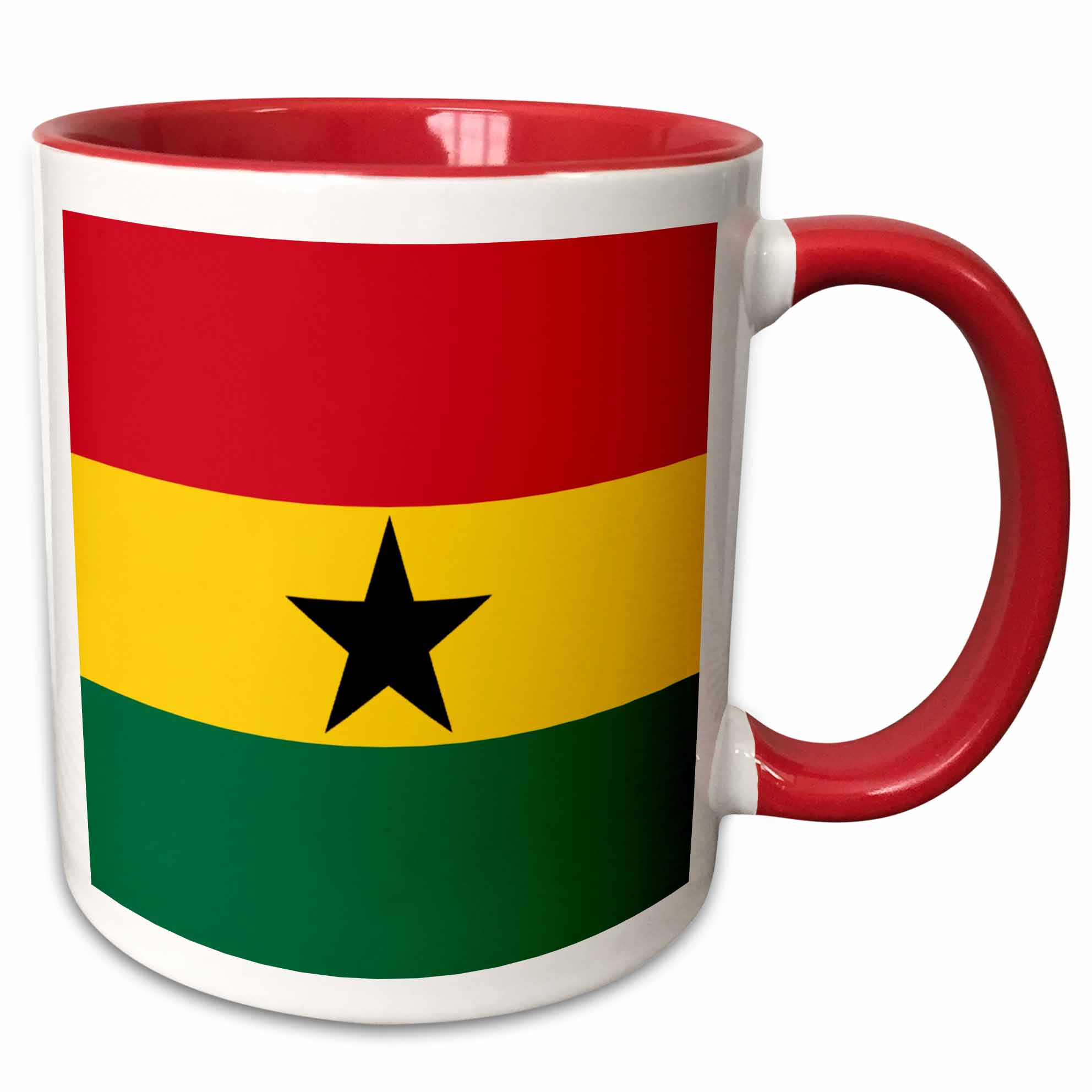 3drose, Flag of Ghana - Ghanaian Red Yellow Green Stripe with Black ...