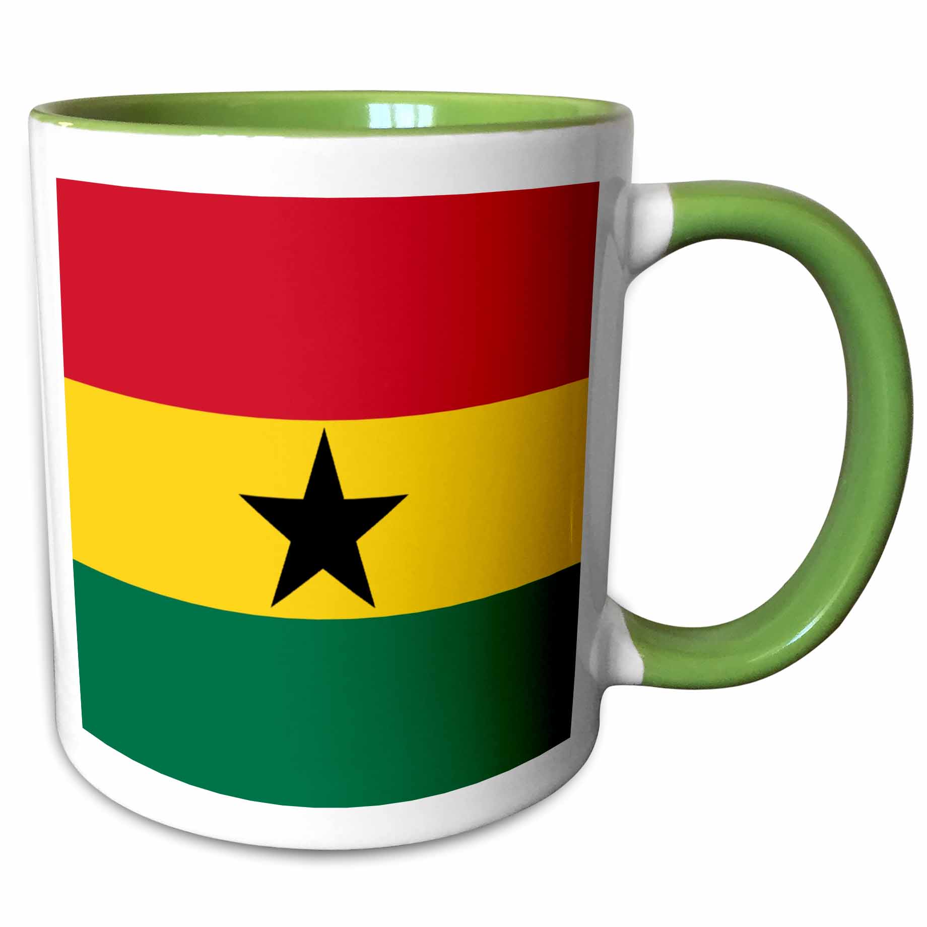 3drose, Flag of Ghana - Ghanaian Red Yellow Green Stripe with Black ...