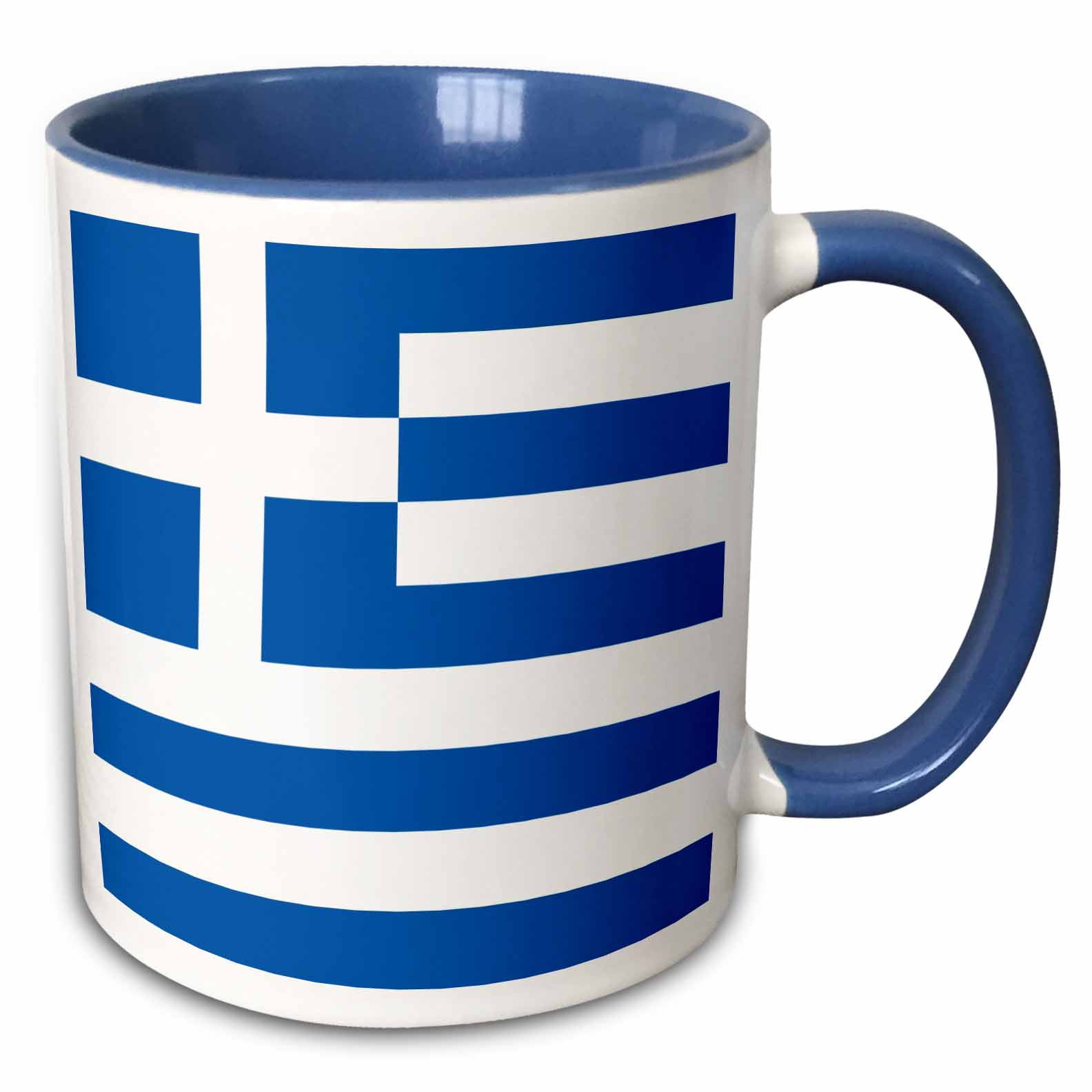 3drose, Flag of Greece - Greek Sky Blue White Stripes with Cross ...