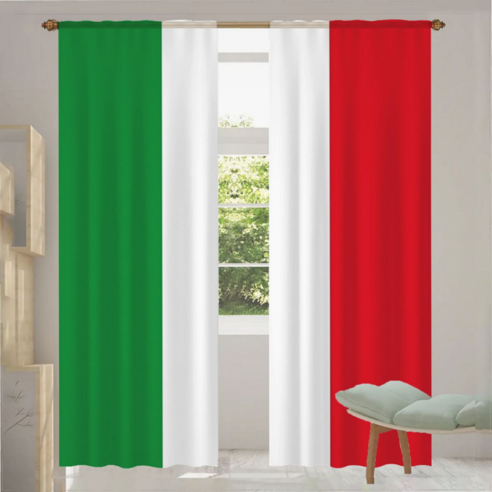Flag Of Italy Curtain For Living Room Bedroom Kitchen Window Tulle ...