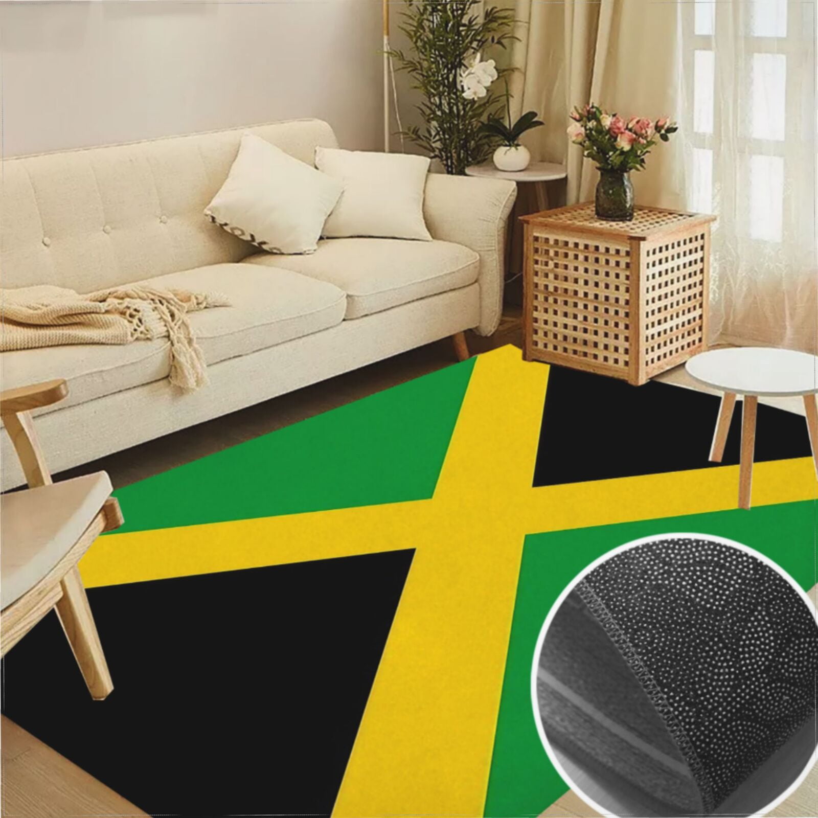 Flag Of Jamaica 1 Adult Home Decor Bedroom Living Room Crystal Velvet ...
