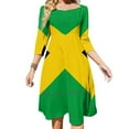 Flag Of Jamaica Square Neck Dress New Plus Size Elegant Women Waist ... Flag Of Jamaica Square Neck Dress New Plus Size Elegant Women Waist ...