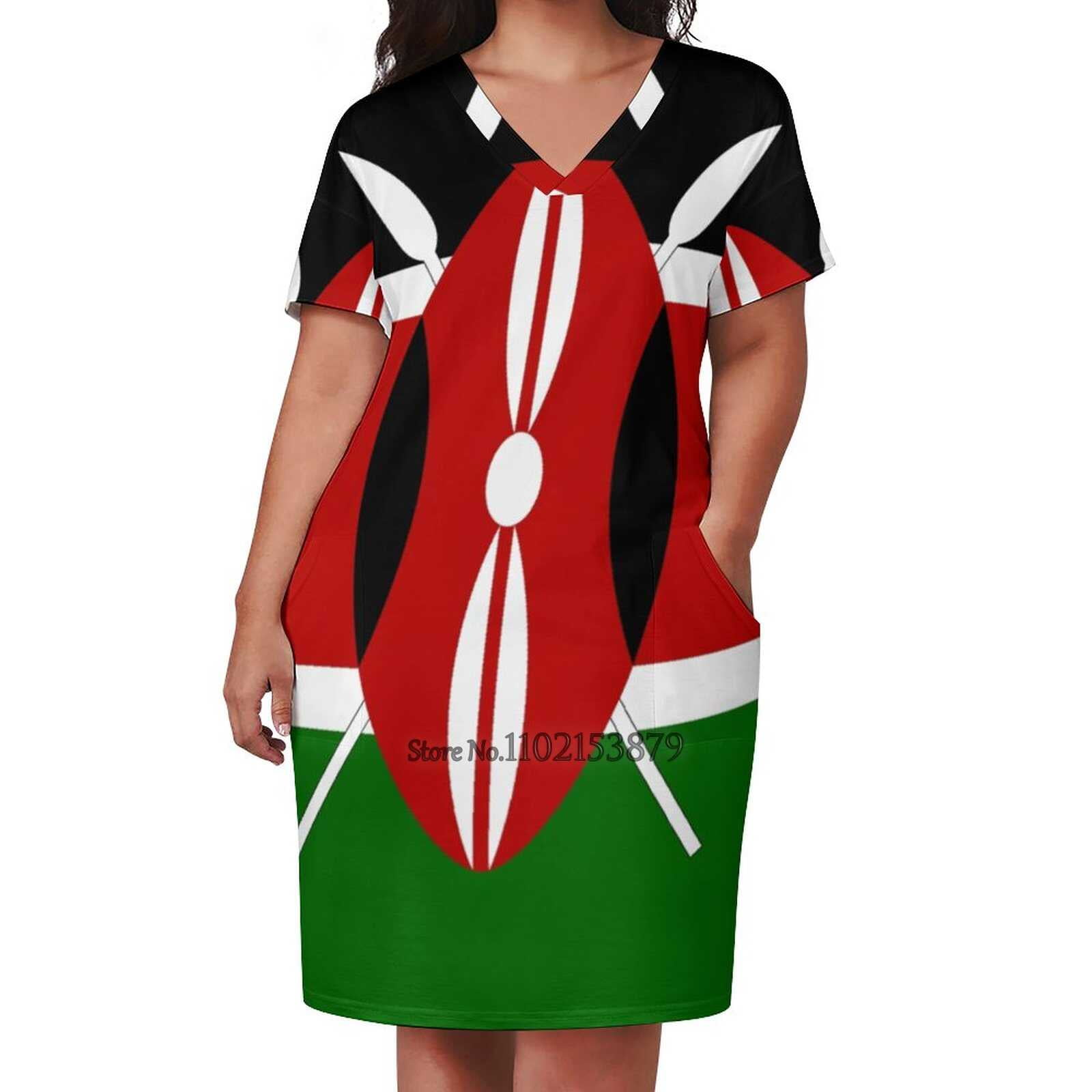 Flag Of Kenya Back Lacing Backless Dress Square Neck Dress Fashion ...