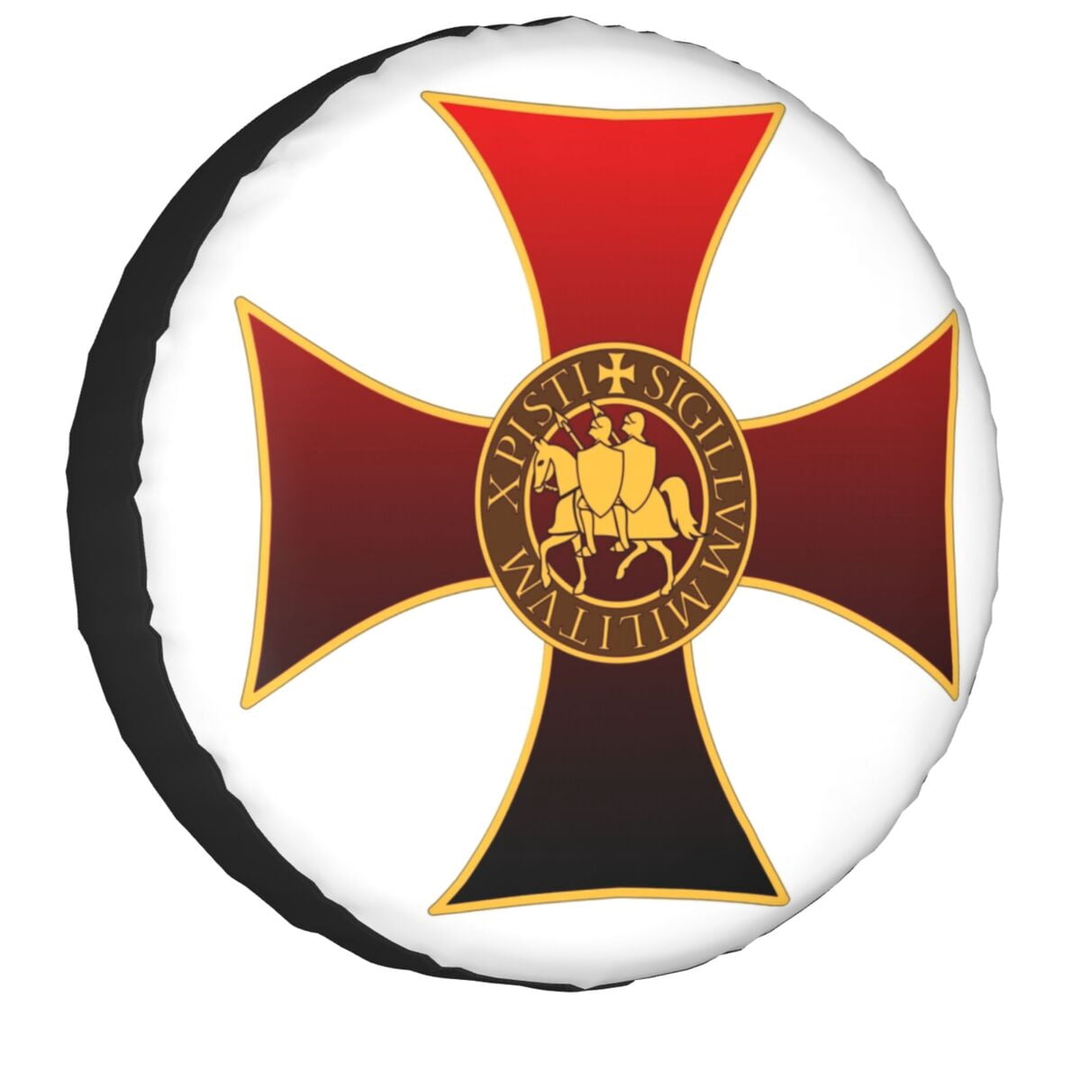 Flag Of Knights Templar Spare Tire Cover Medieval Crusades Cross SUV RV ...