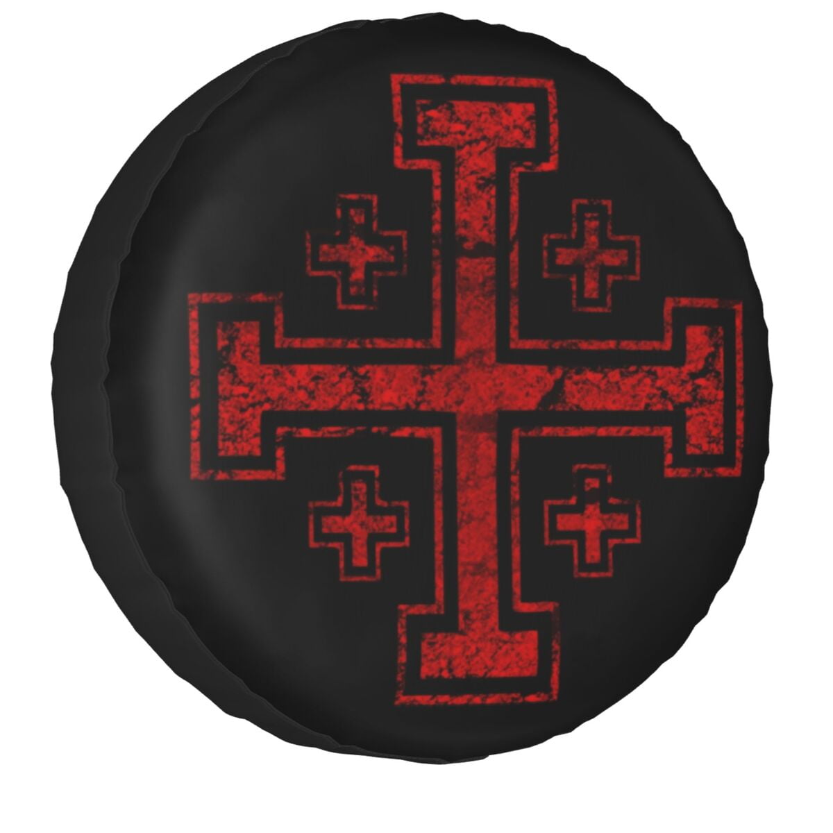 Flag Of Knights Templar Spare Tire Cover Medieval Crusades Cross SUV RV ...