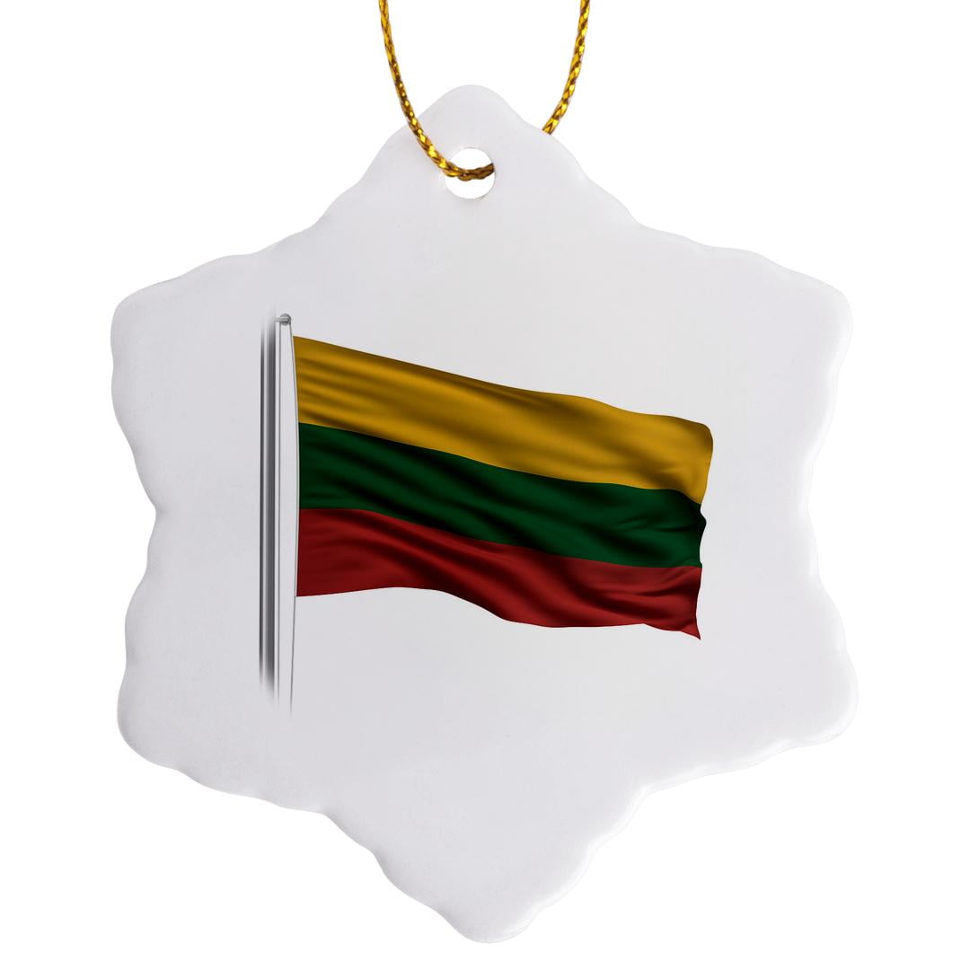 3drose, Flag of Lithuania on a Flag Pole over White Lithuanian, 3 inch ...