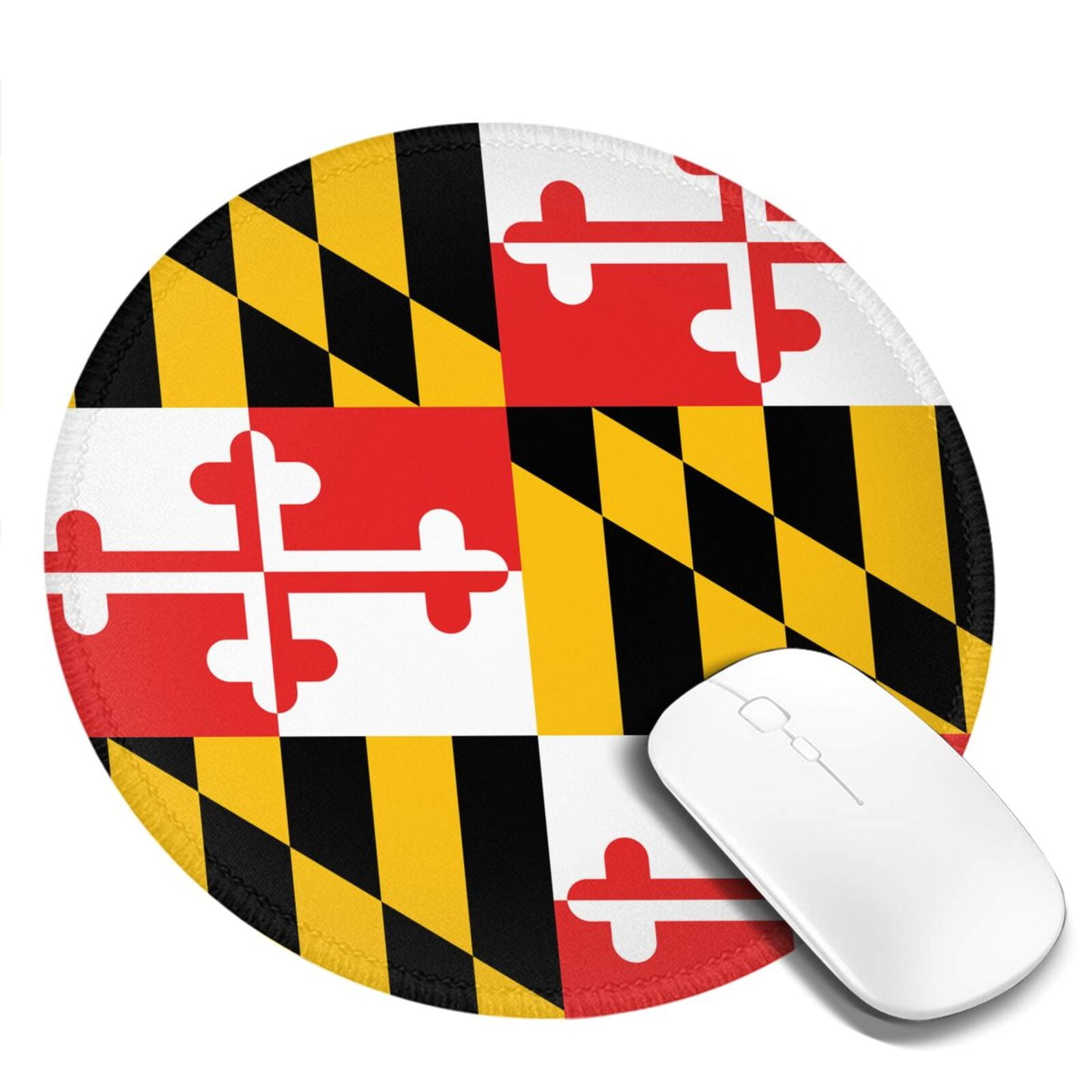 Flag Of Maryland Pattern Small Round MousePad for Wireless Computer ...