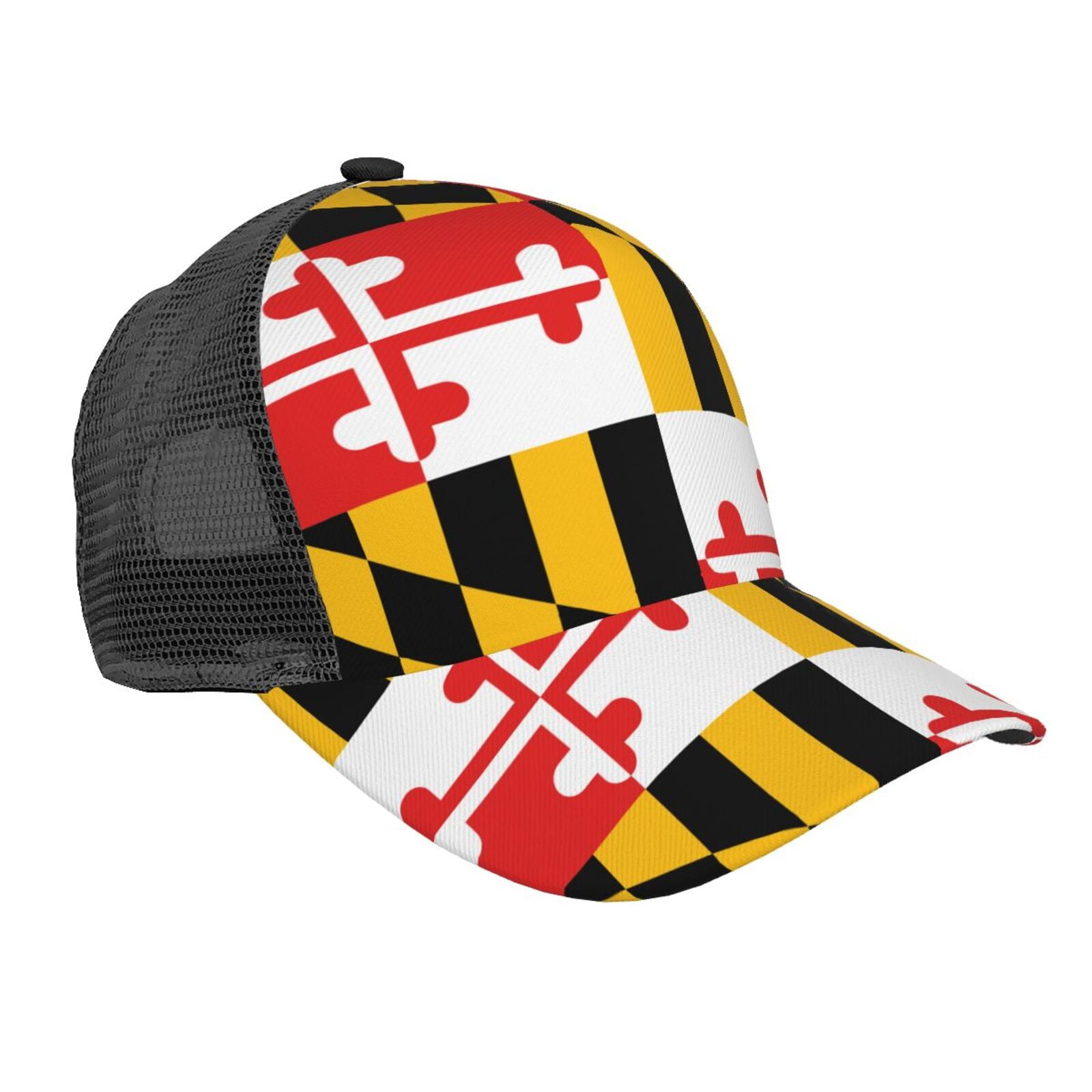 Flag Of Maryland Pattern Snapback Trucker Hats Baseball Caps Adjustable ...