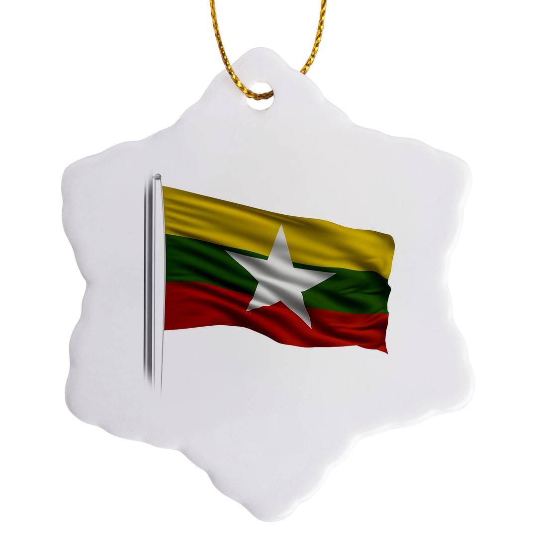 3drose, Flag of Myanmar on a Flag Pole over White Myanma Burmese, 3 ...
