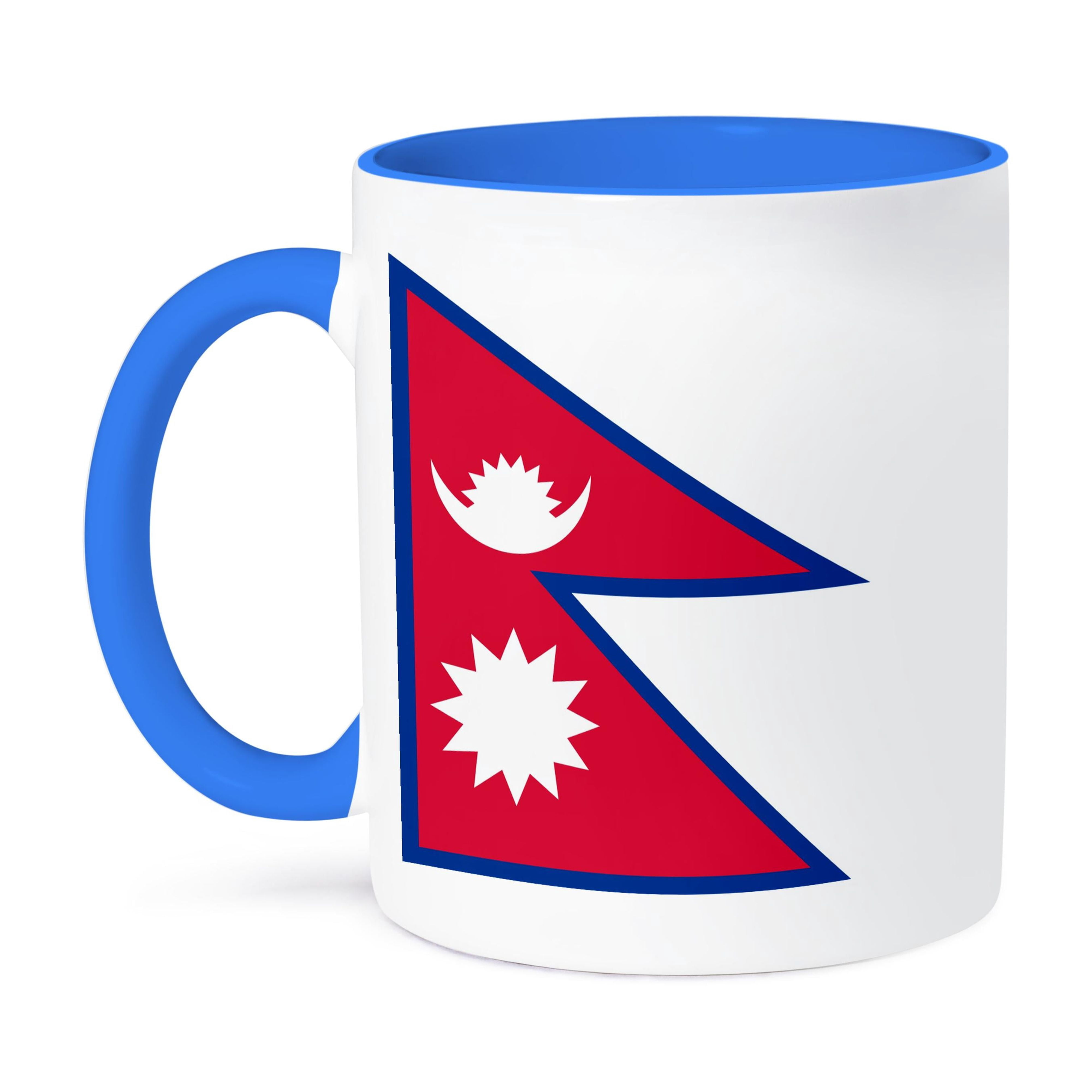 Flag Of Nepal - Nepalese Rhododendron Red White Blue - Sun Crescent ...