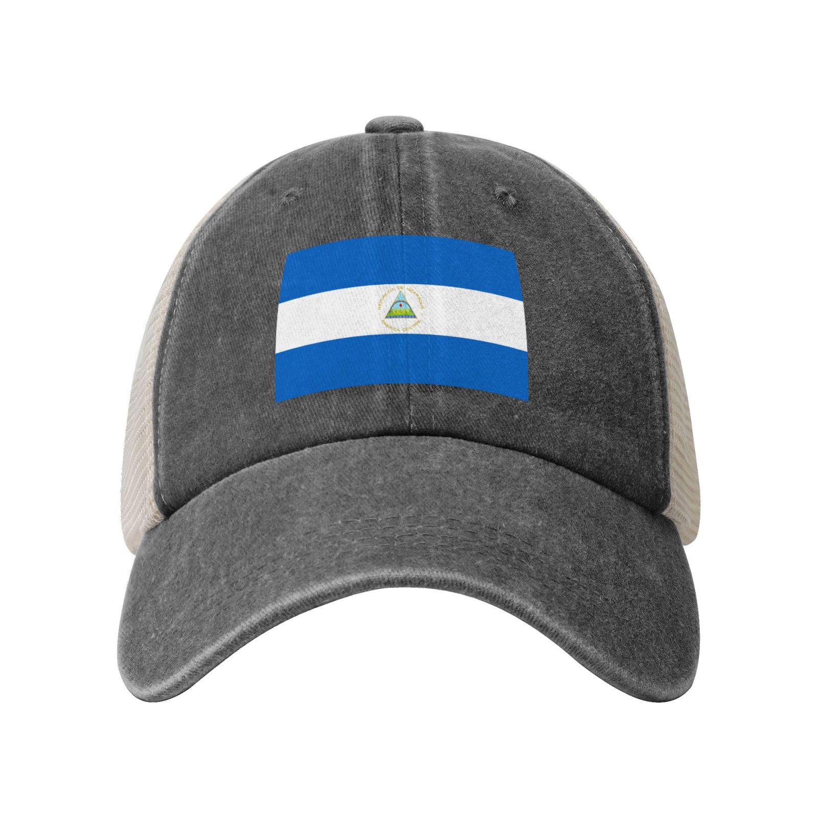 Flag Of Nicaragua Unisex Cowboy Mesh Baseball Cap Adjustable Vintage ...