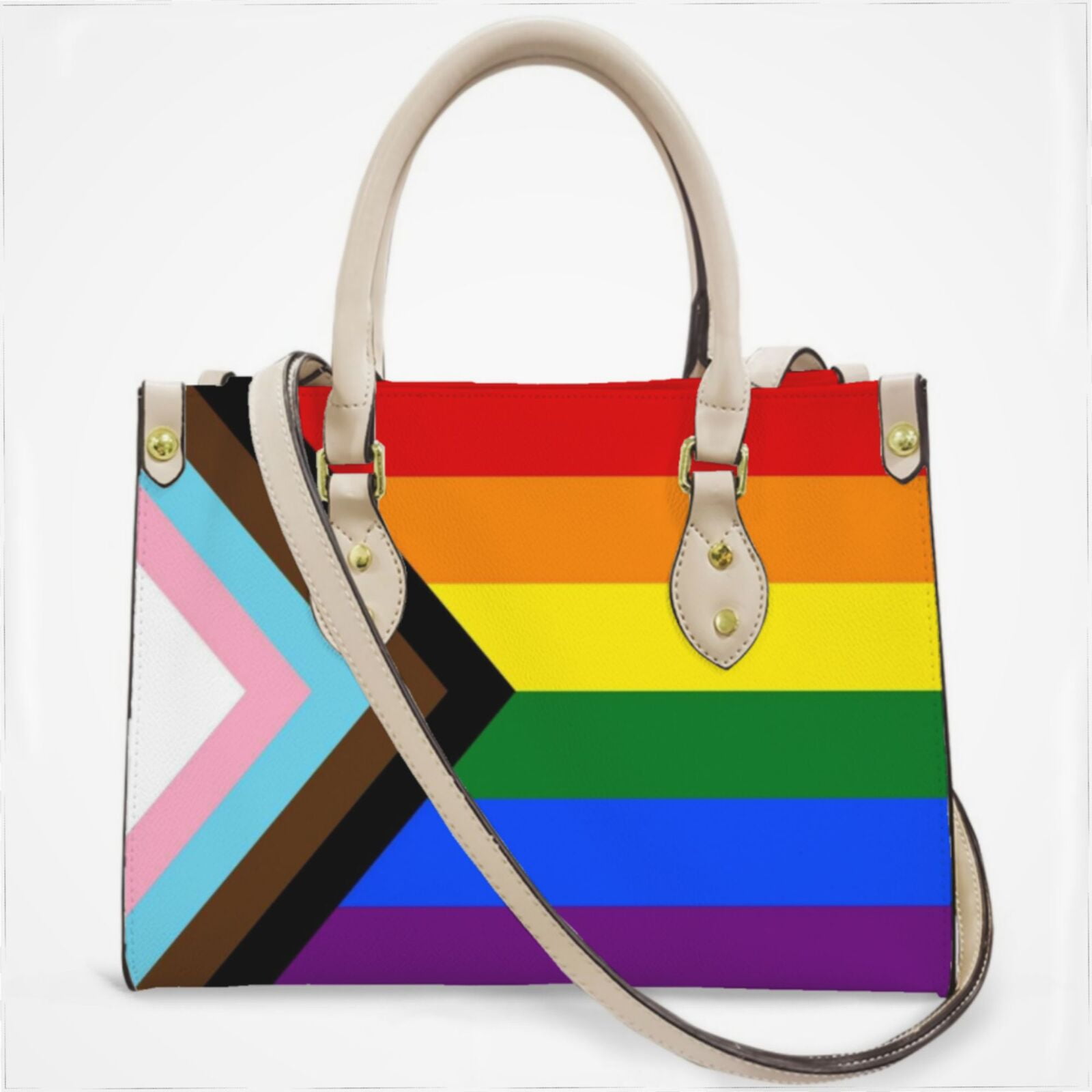 Flag Of Progressive Pride Cross Body Bags For Women Small Leather ...
