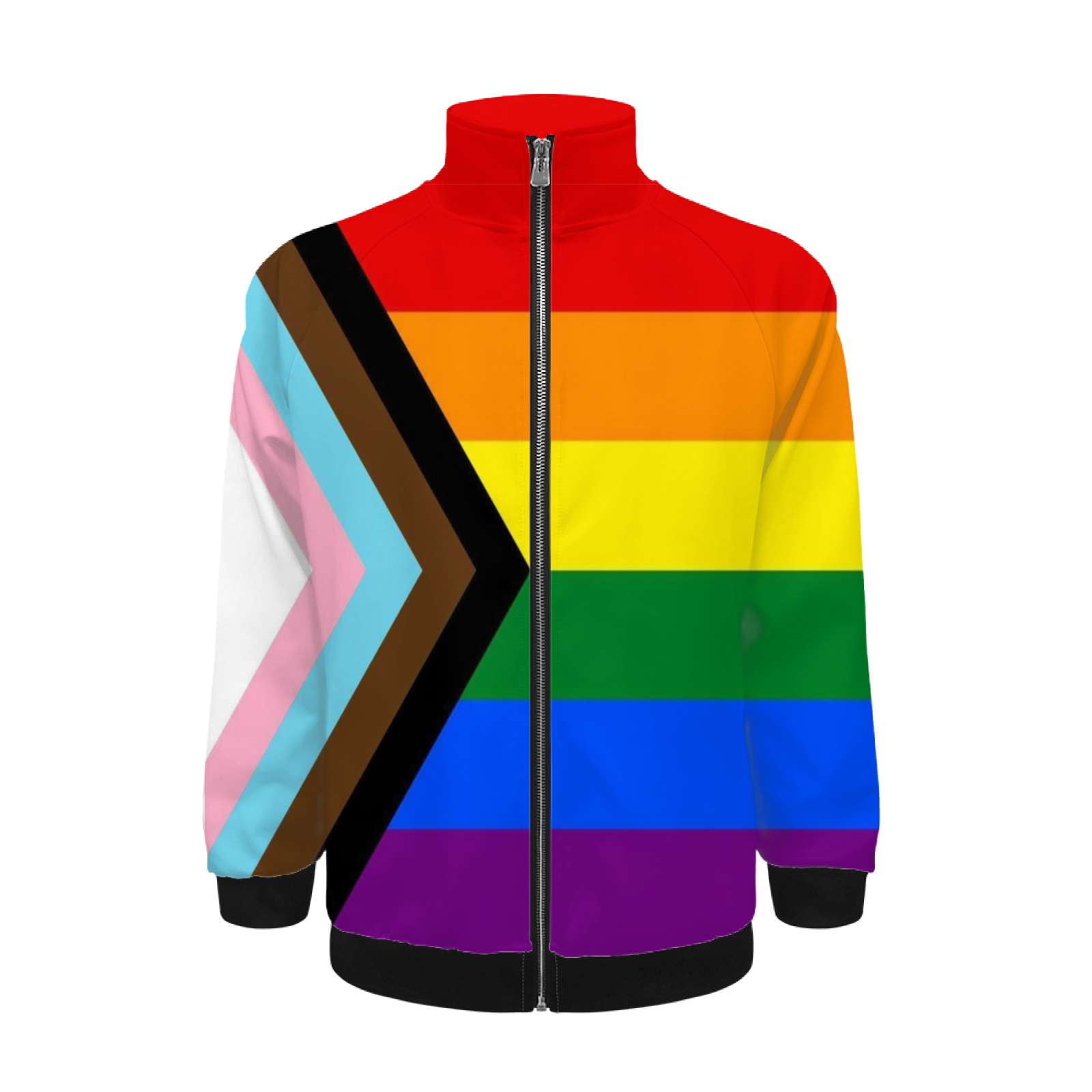 Flag Of Progressive Pride Jacket Men's Street Cool Long Sleeves Coat ...