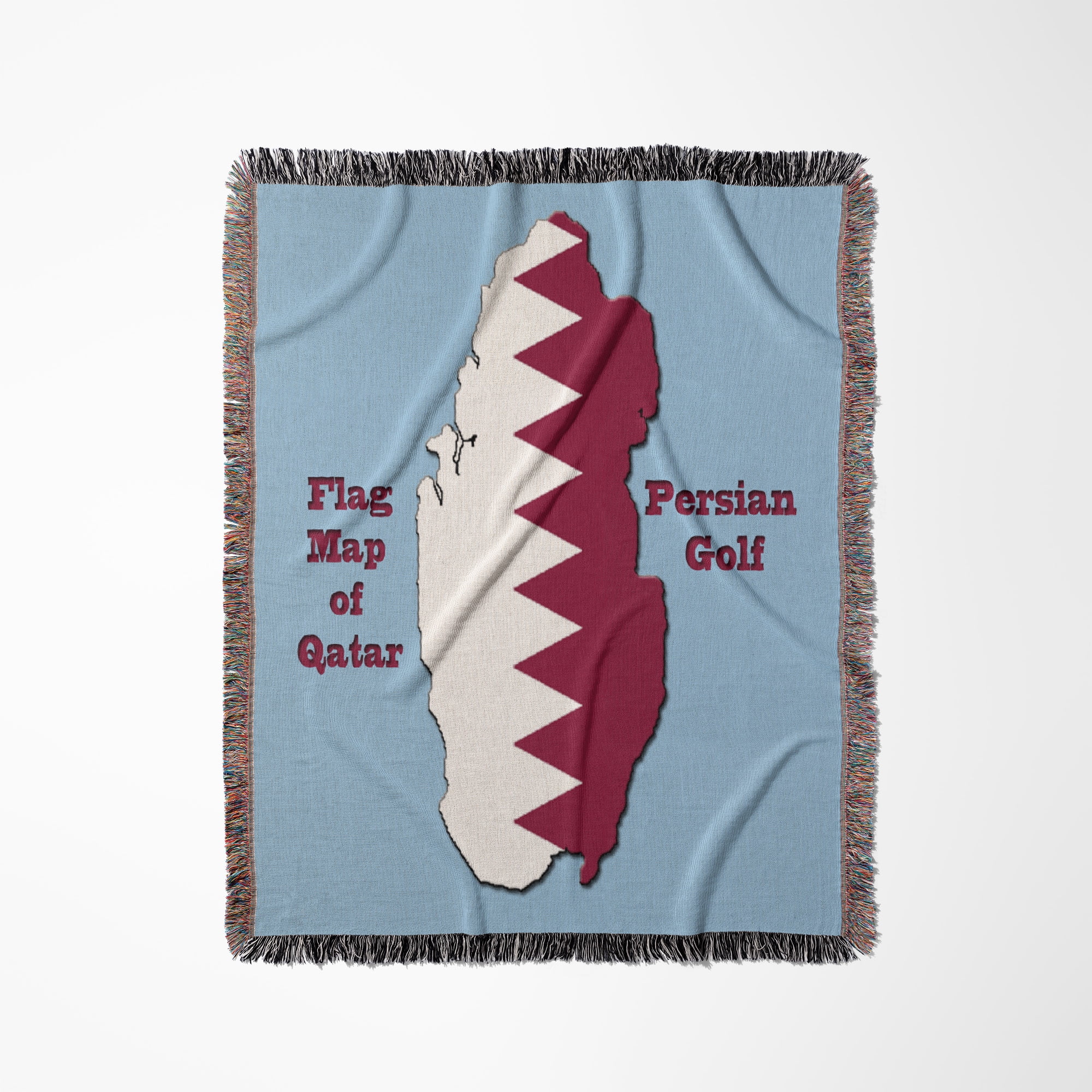 Flag Of Qatar Map, Woven Blanket - Walmart.com