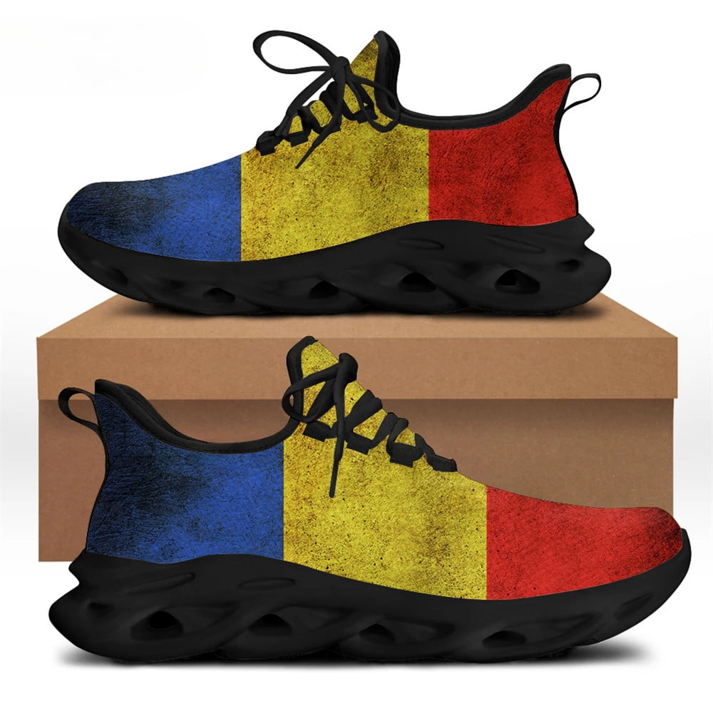 Flag Of Romania 3D Pattern Casual Men Flats Shoes Sneakers Summer ...