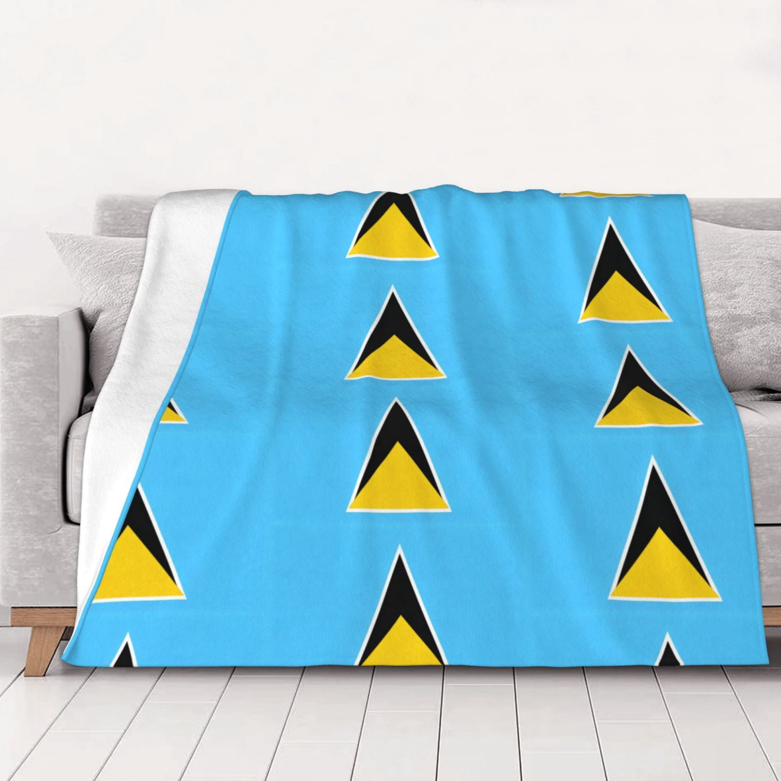 Flag Of Saint Lucia Throw Blanket Warm Camping Outdoor Light Weight ...