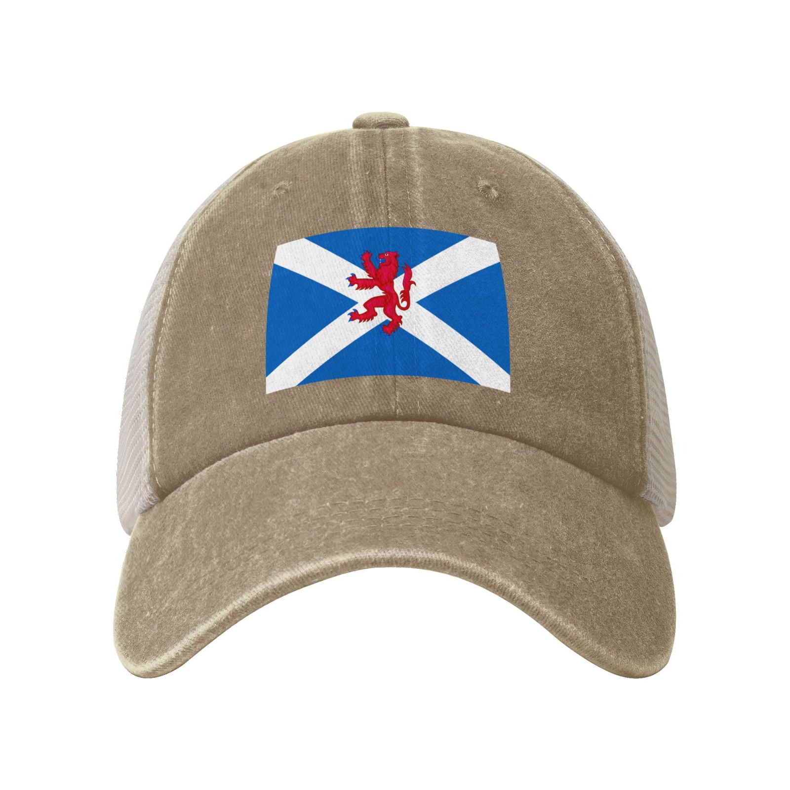 Flag Of Scotland With Lion Rampant Unisex Cowboy Mesh Baseball Cap Adjustable Vintage Trucker ...