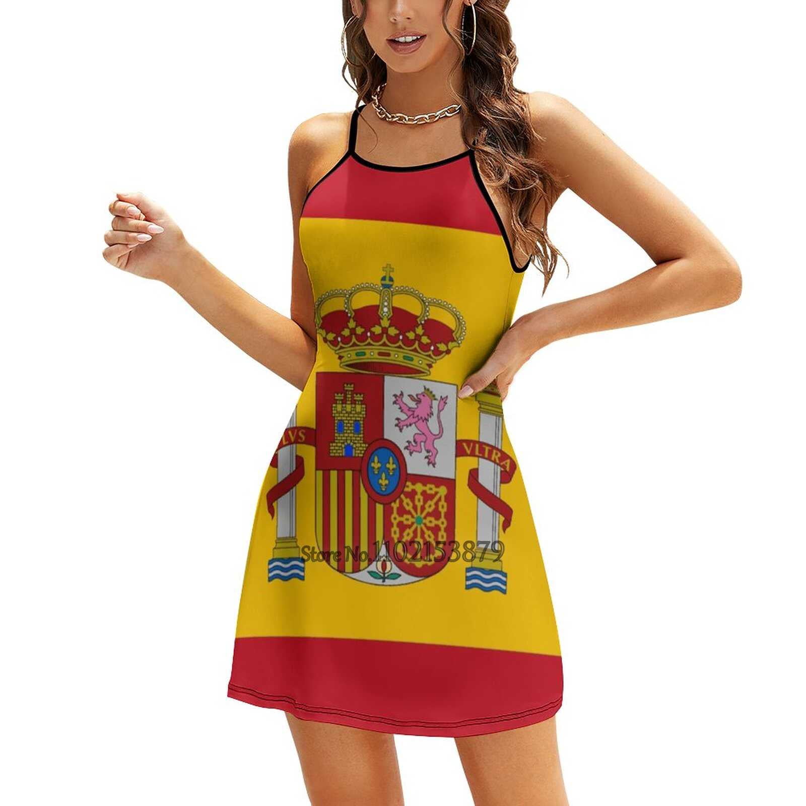 Flag Of Spain Back Lacing Backless Dress Square Neck New Plus Size ...