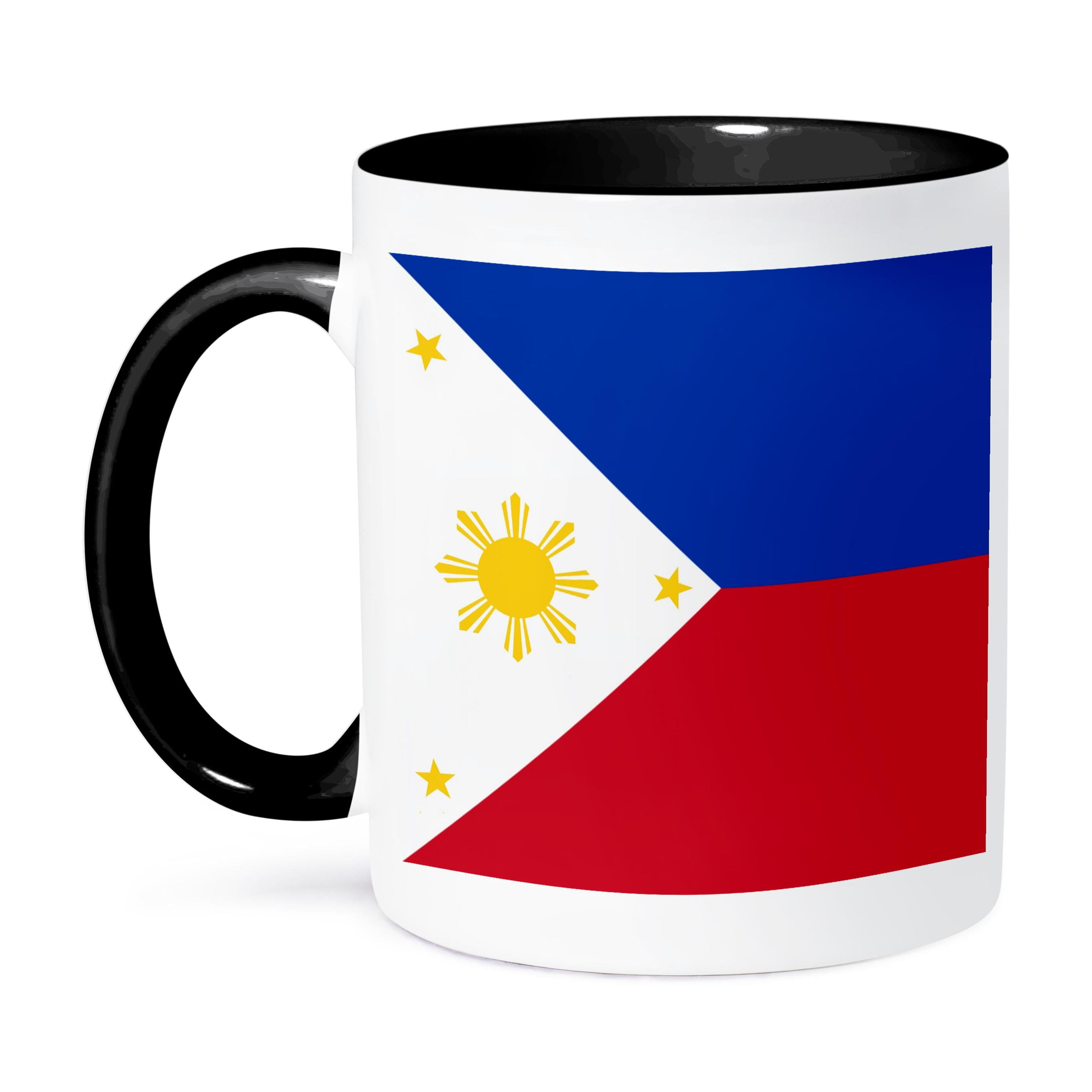 Flag Of The Philippines Filipino Blue Red White With Golden Yellow Sun ...
