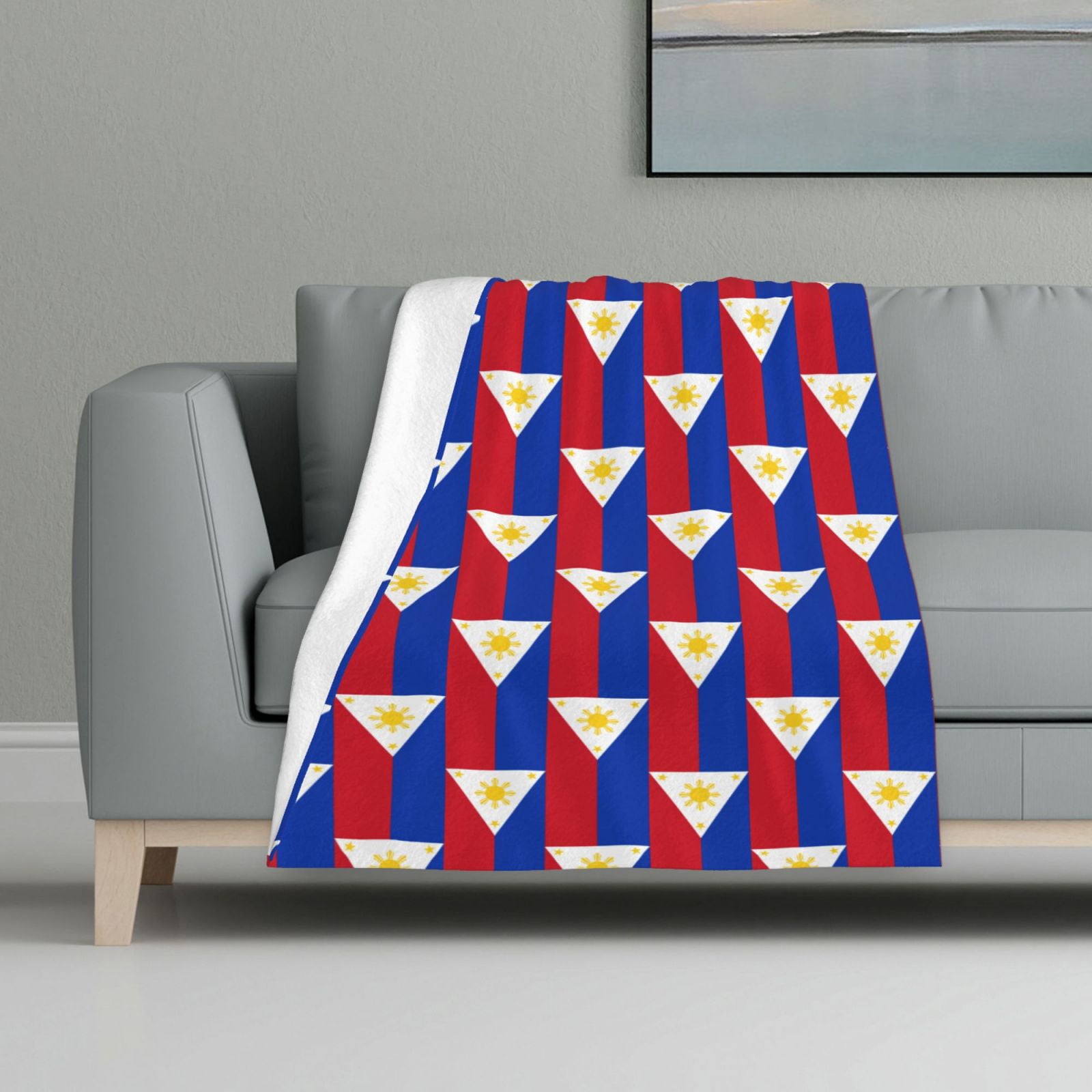 Flag Of The Philippines Print Blanket Warm Plush Throw Blanket Soft ...
