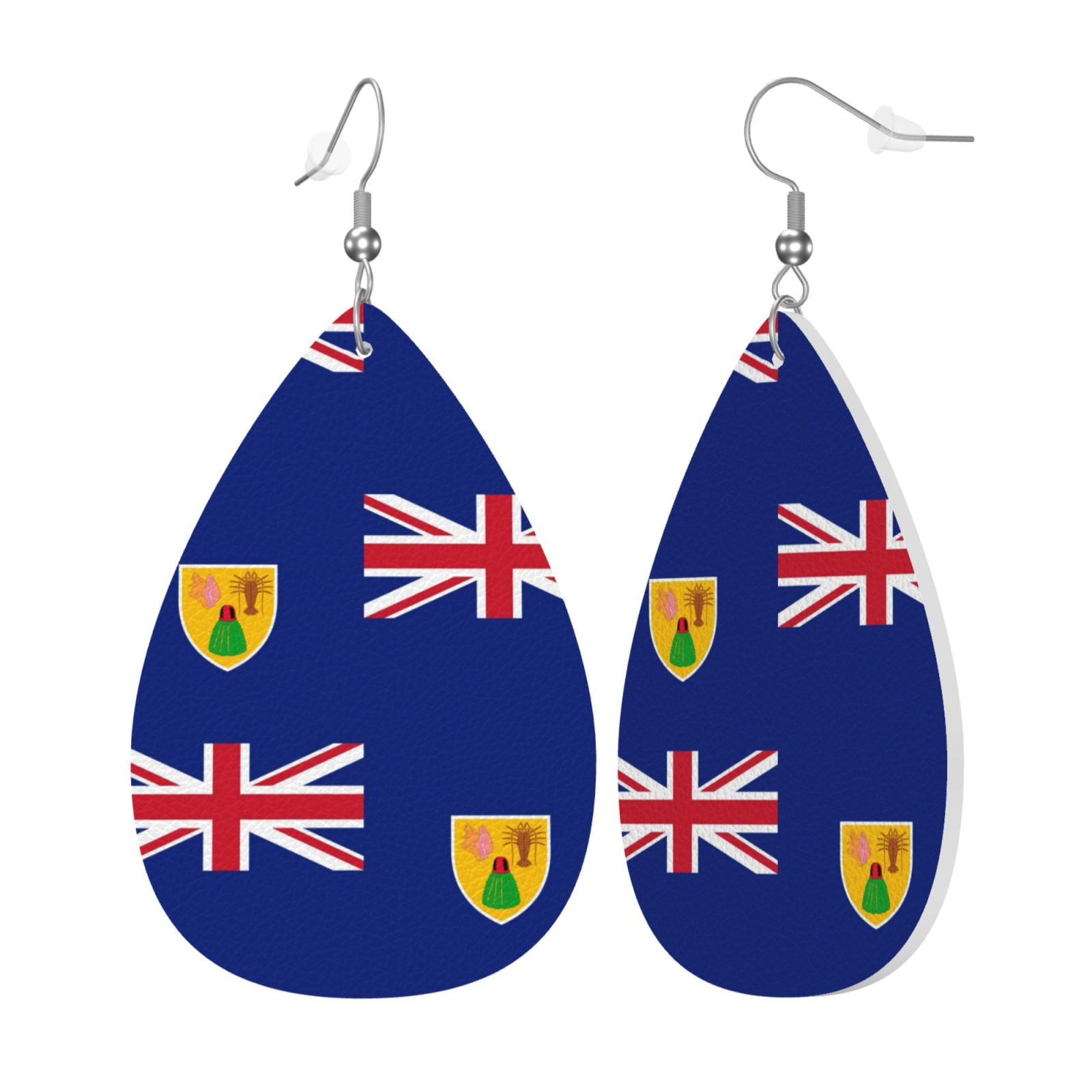 Flag Of The Turks And Caicos Island Leather Teardrop Earring ...